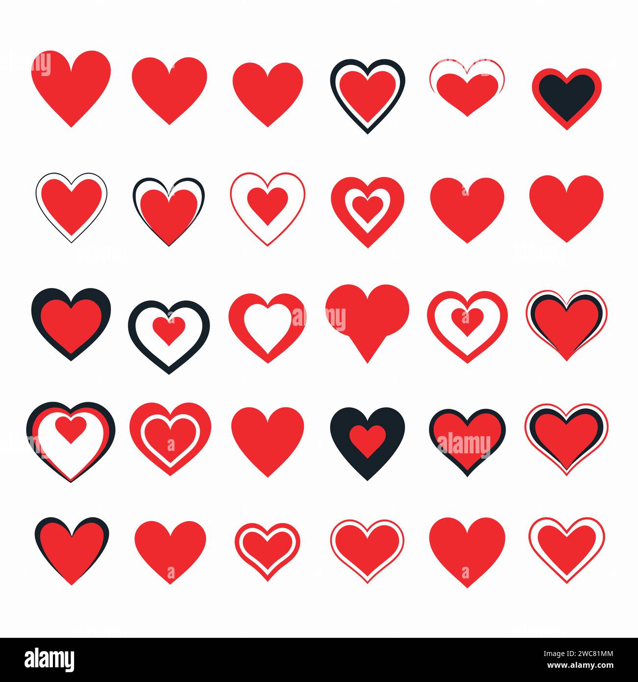 free vector heart collection set Stock Vector Image & Art - Alamy