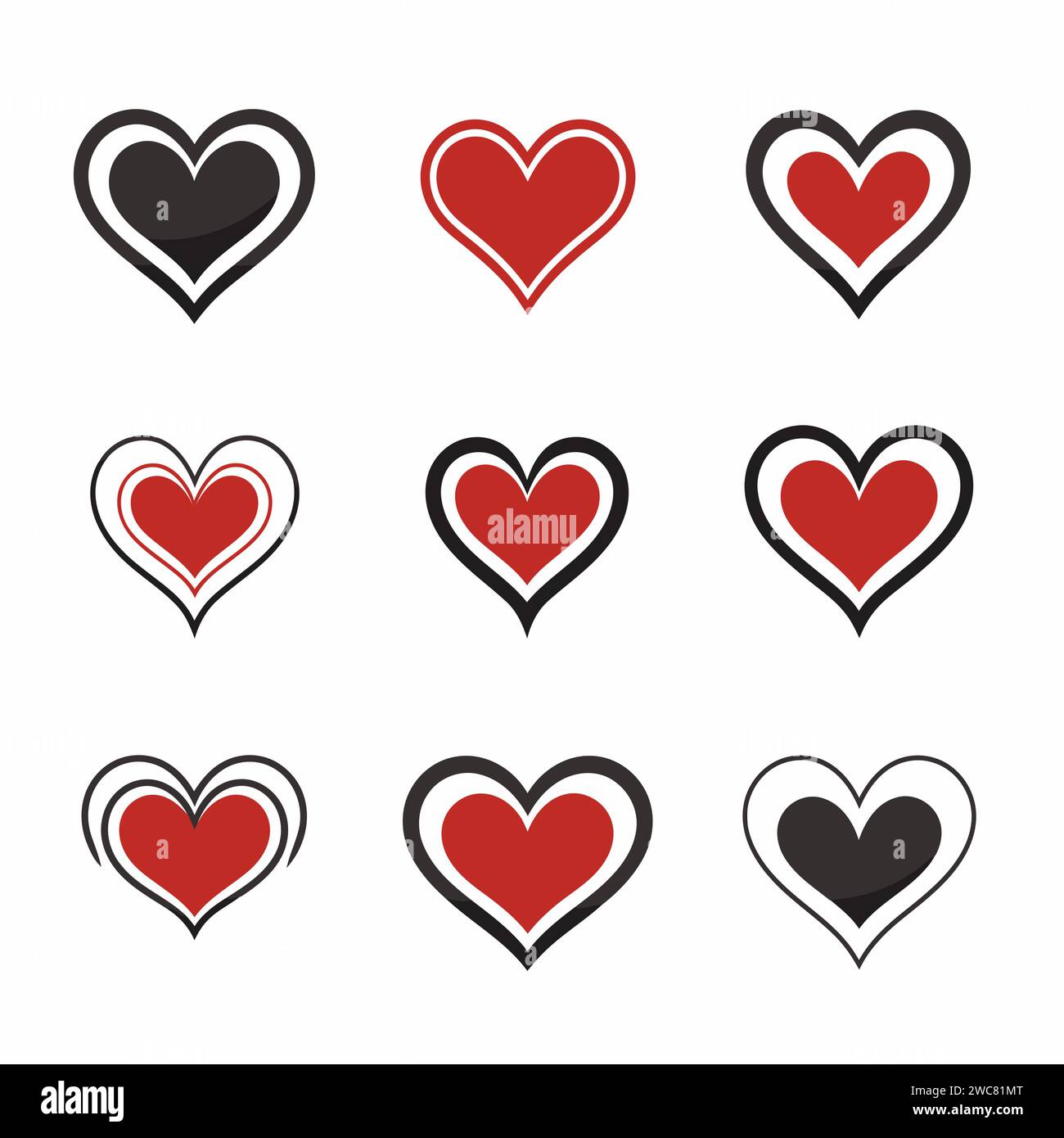 free vector heart collection set Stock Vector Image & Art - Alamy