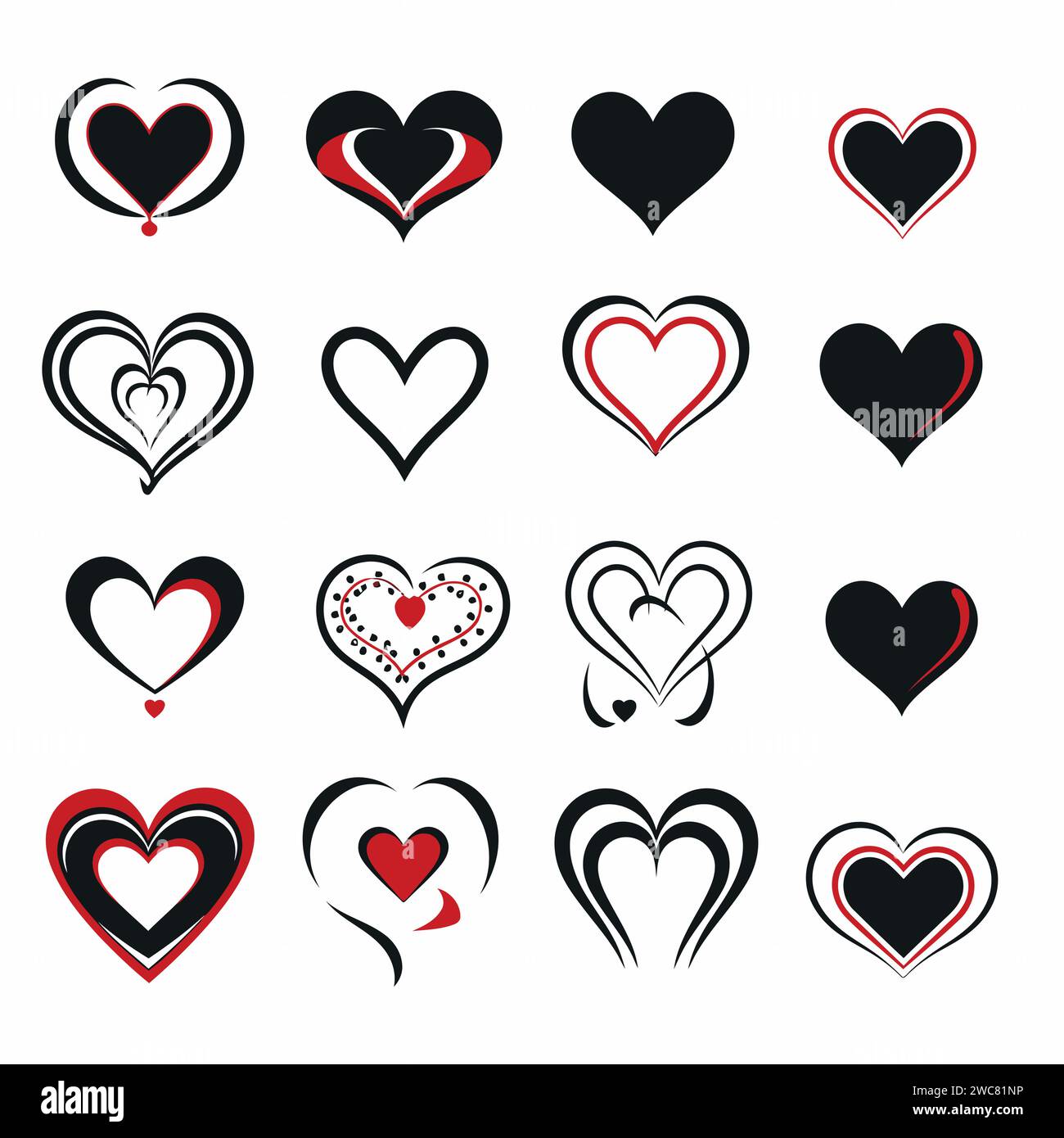 free vector heart collection set Stock Vector Image & Art - Alamy