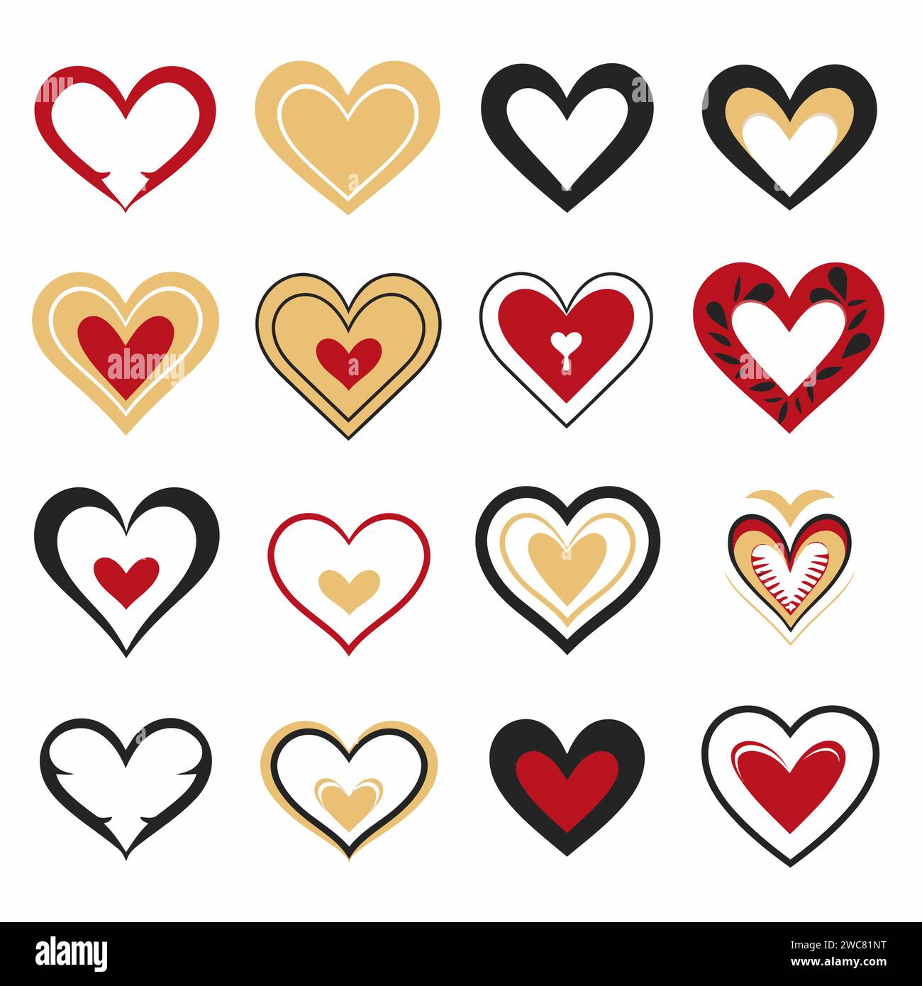free vector heart collection set Stock Vector Image & Art - Alamy