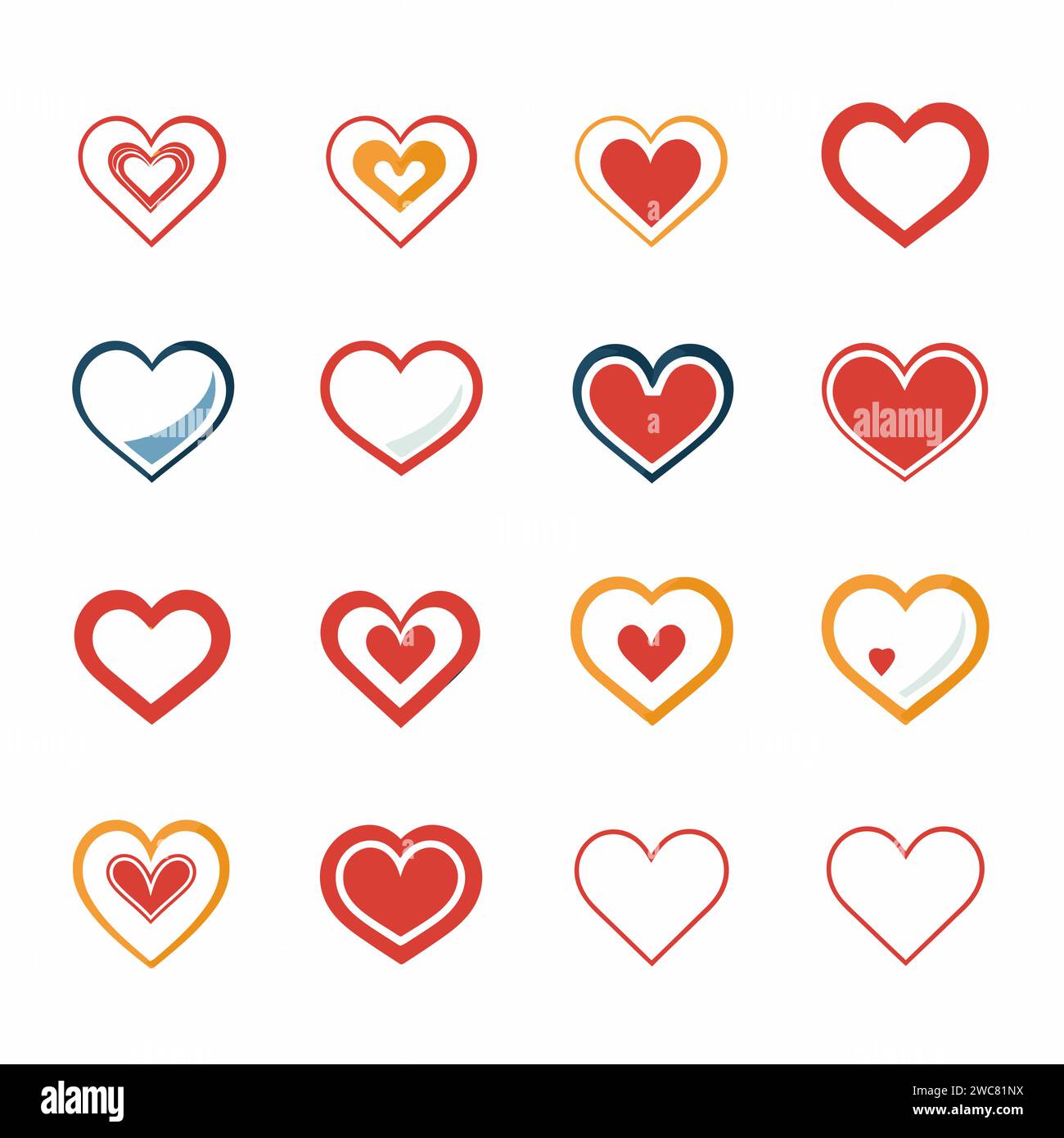 free vector heart collection set Stock Vector Image & Art - Alamy