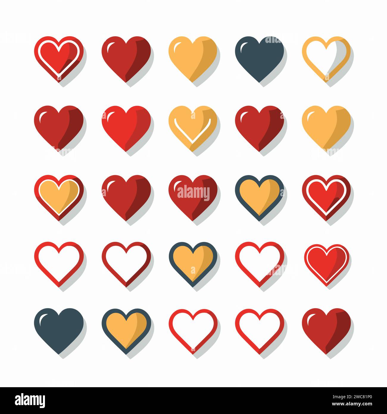 free vector heart collection set Stock Vector Image & Art - Alamy