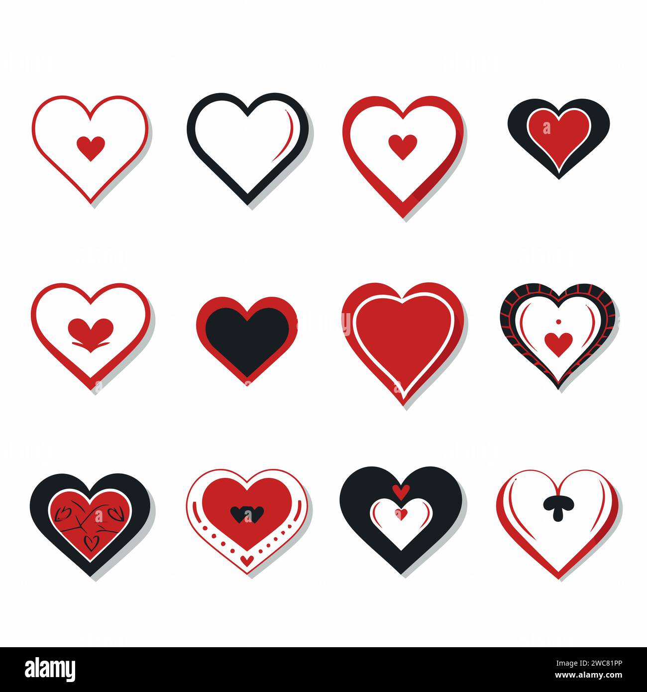 free vector heart collection set Stock Vector Image & Art - Alamy