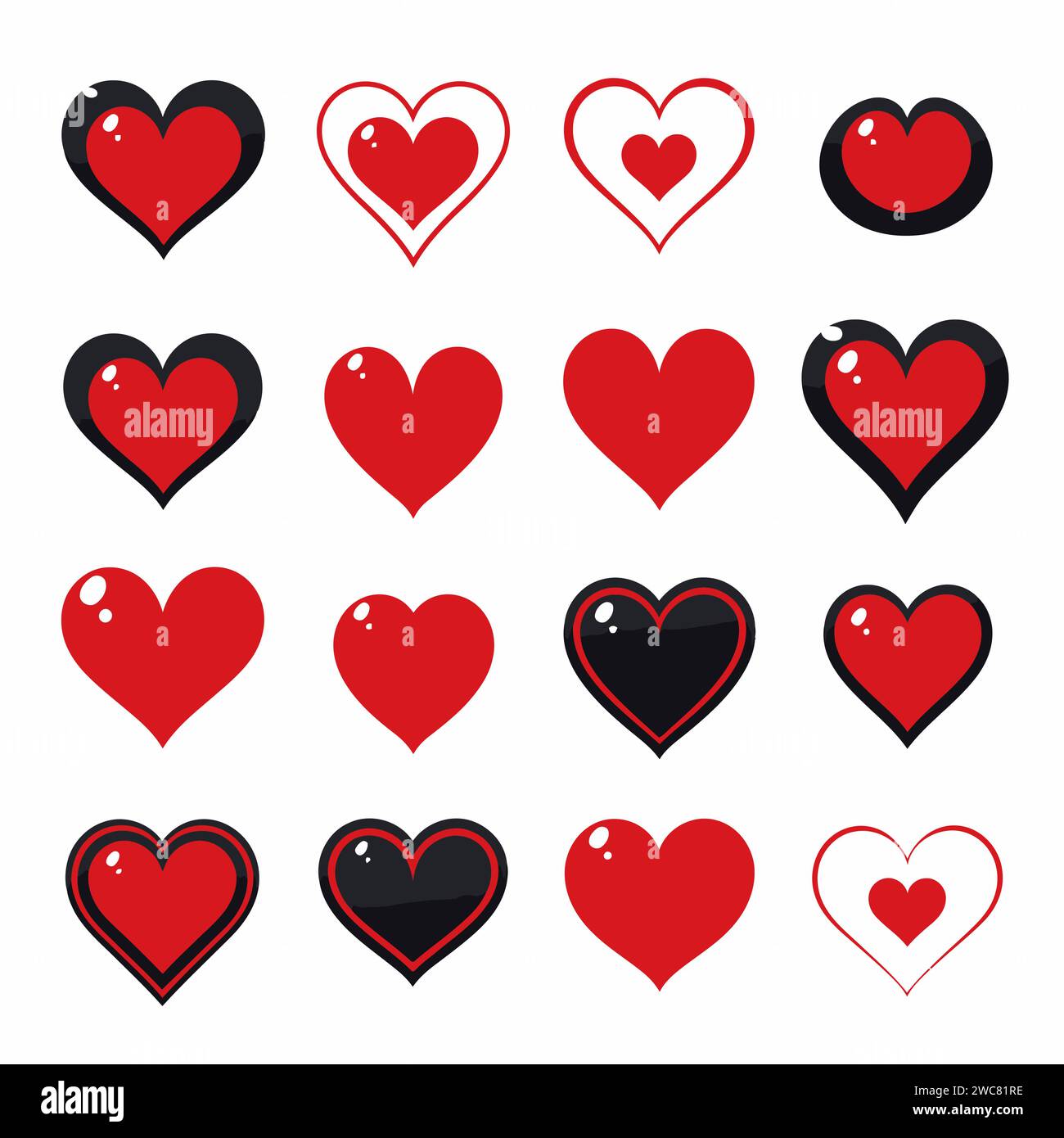 free vector heart collection set Stock Vector Image & Art - Alamy