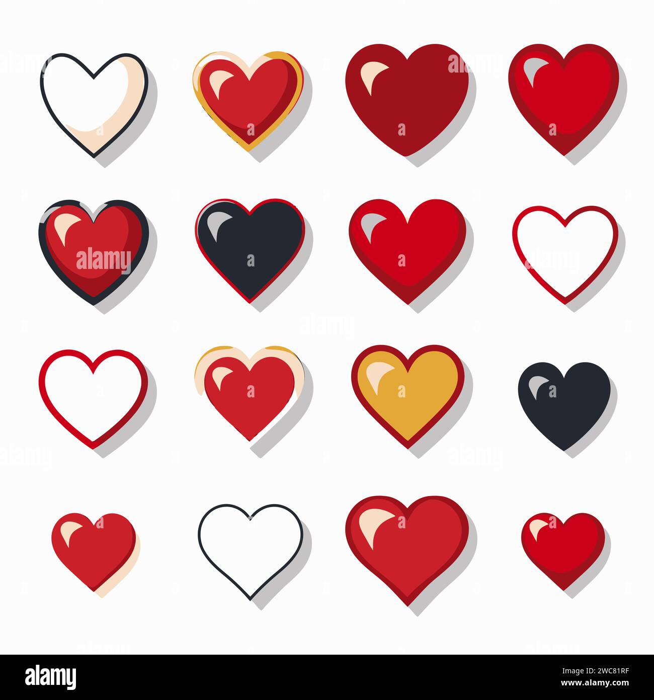 free vector heart collection set Stock Vector Image & Art - Alamy