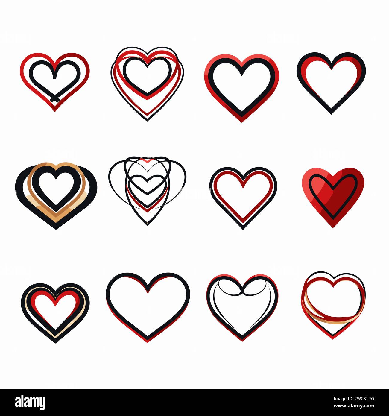 free vector heart collection set Stock Vector Image & Art - Alamy