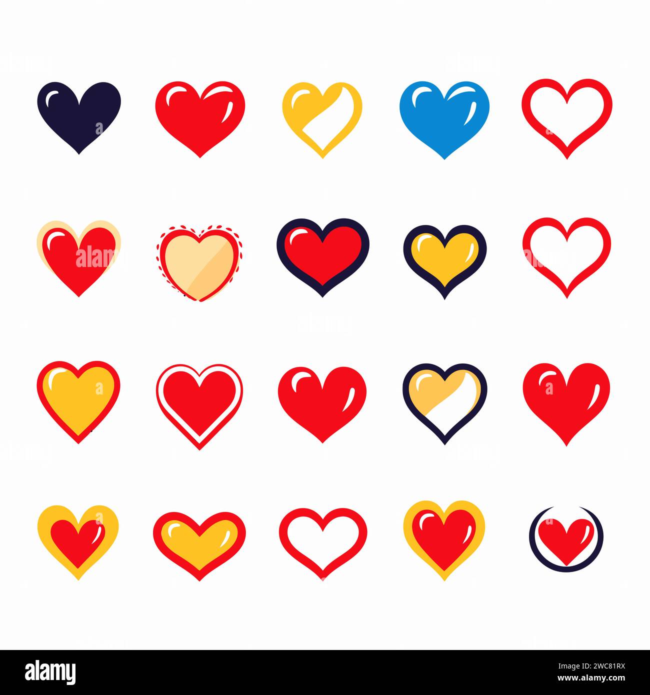 free vector heart collection set Stock Vector Image & Art - Alamy