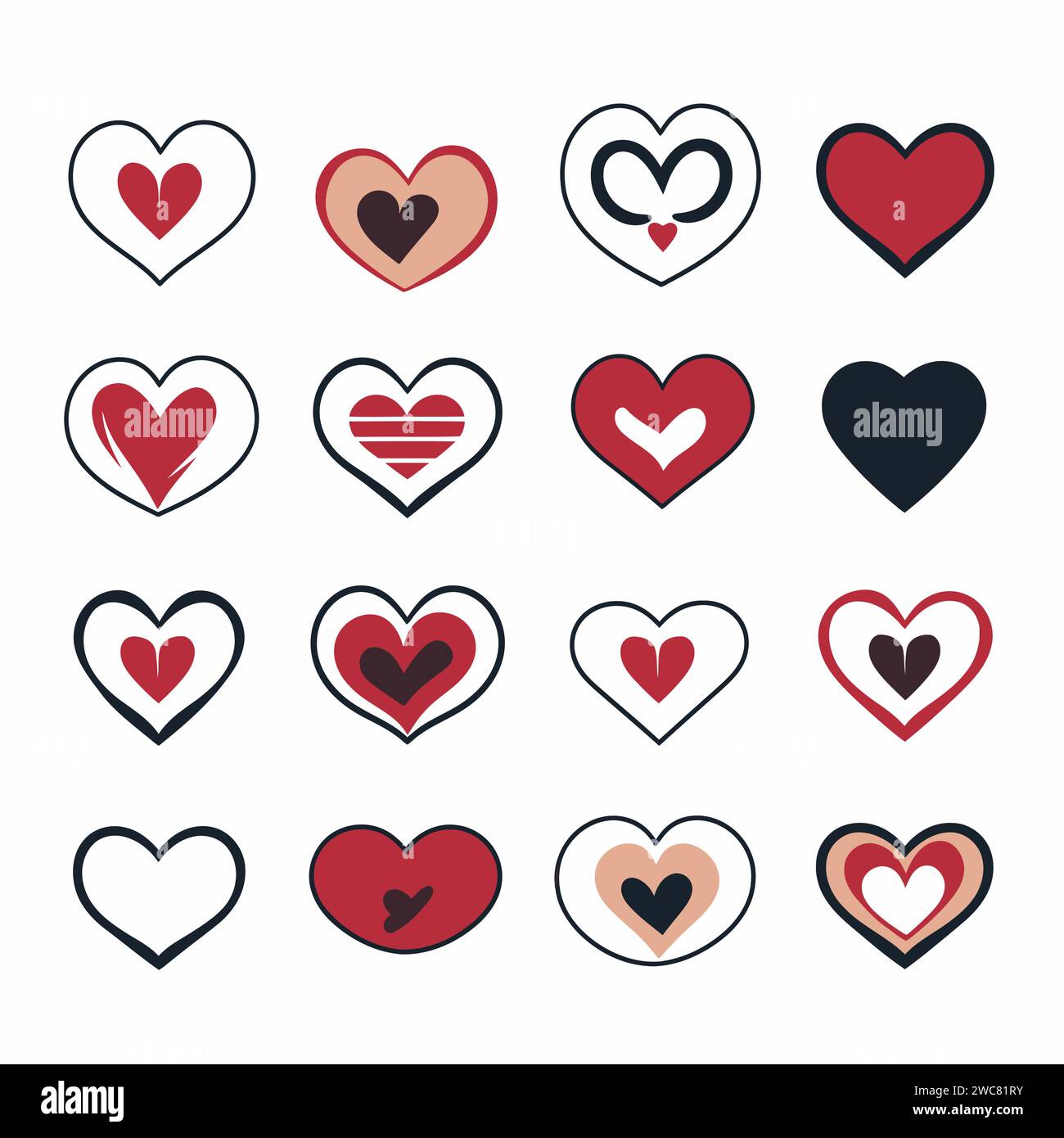 free vector heart collection set Stock Vector Image & Art - Alamy