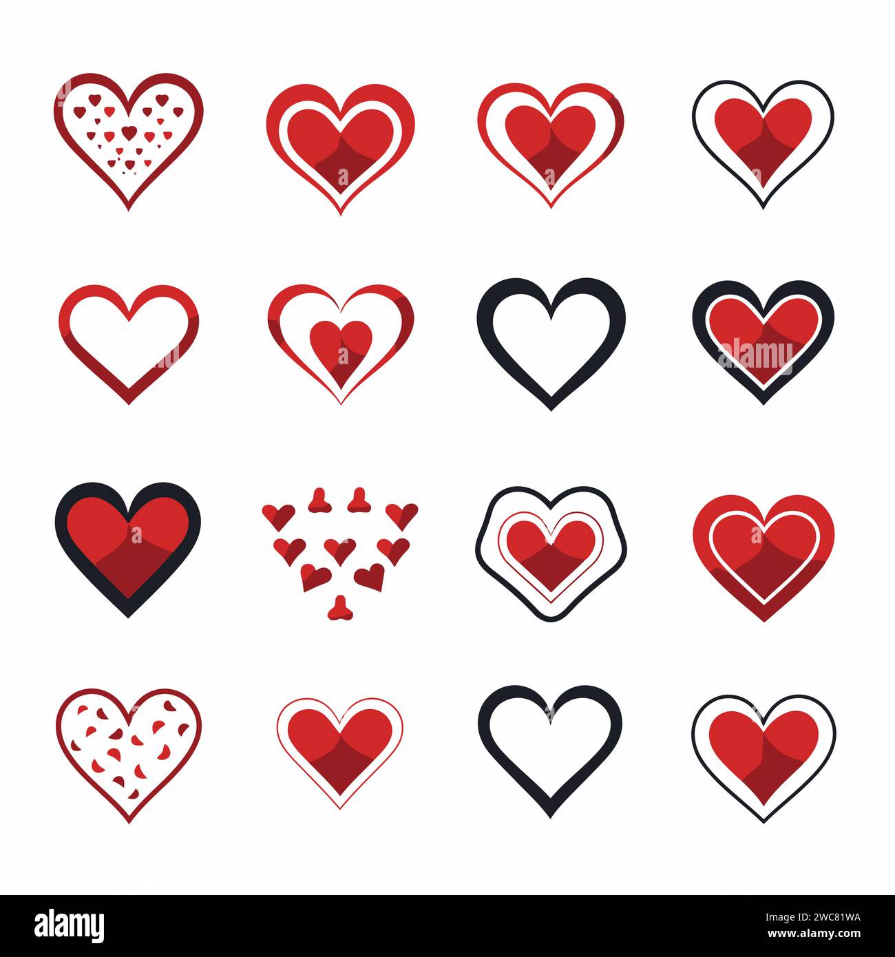 free vector heart collection set Stock Vector Image & Art - Alamy