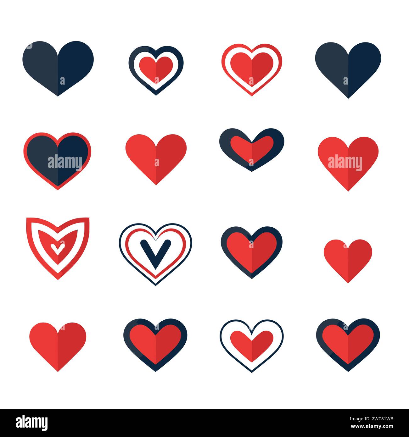 free vector heart collection set Stock Vector Image & Art - Alamy