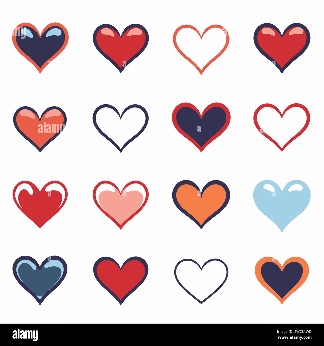 free vector heart collection set Stock Vector Image & Art - Alamy