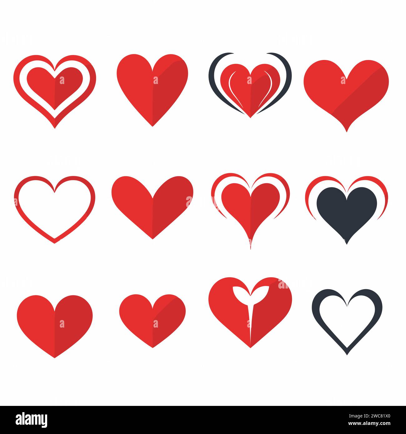 free vector heart collection set Stock Vector Image & Art - Alamy