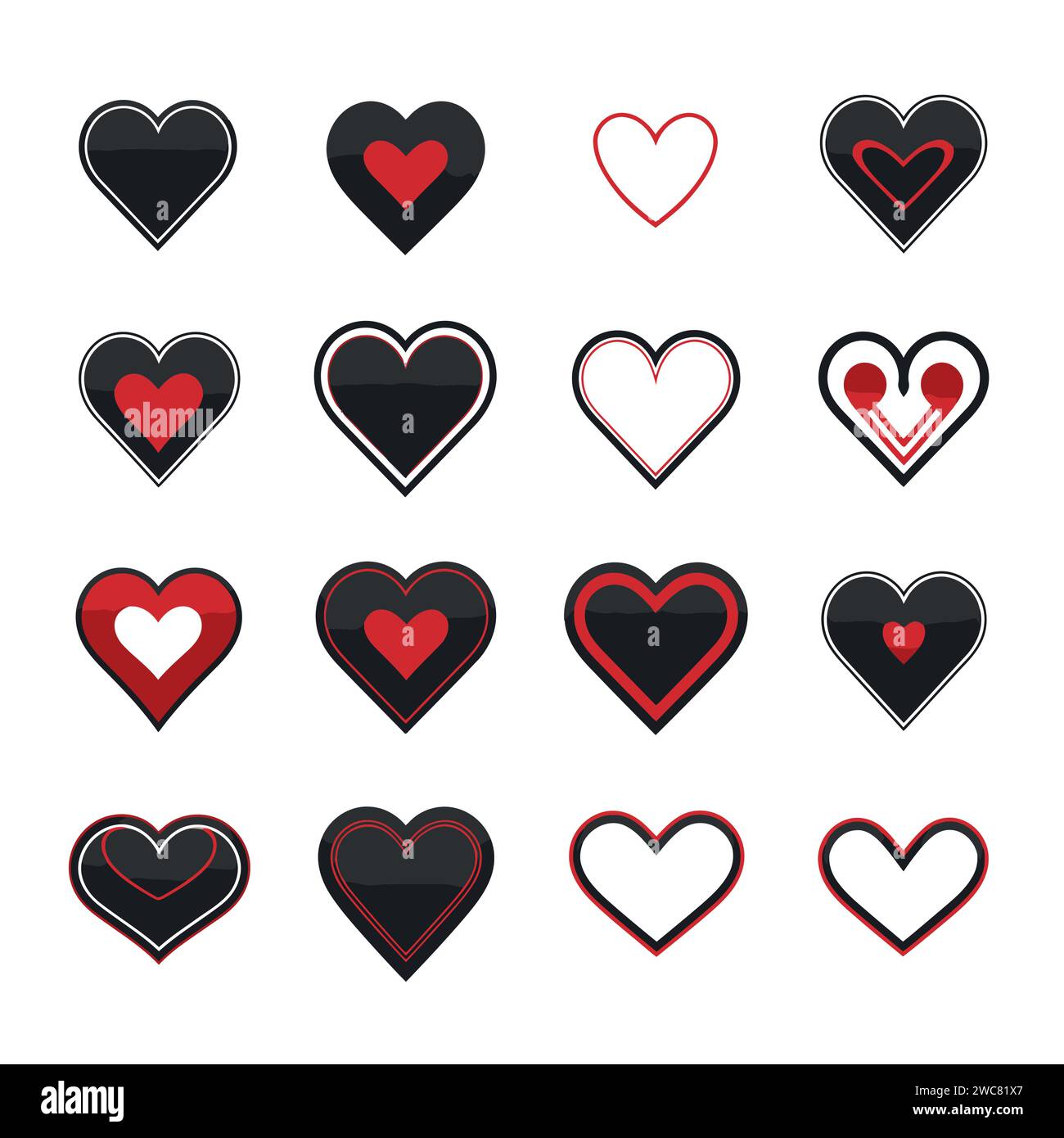 free vector heart collection set Stock Vector Image & Art - Alamy
