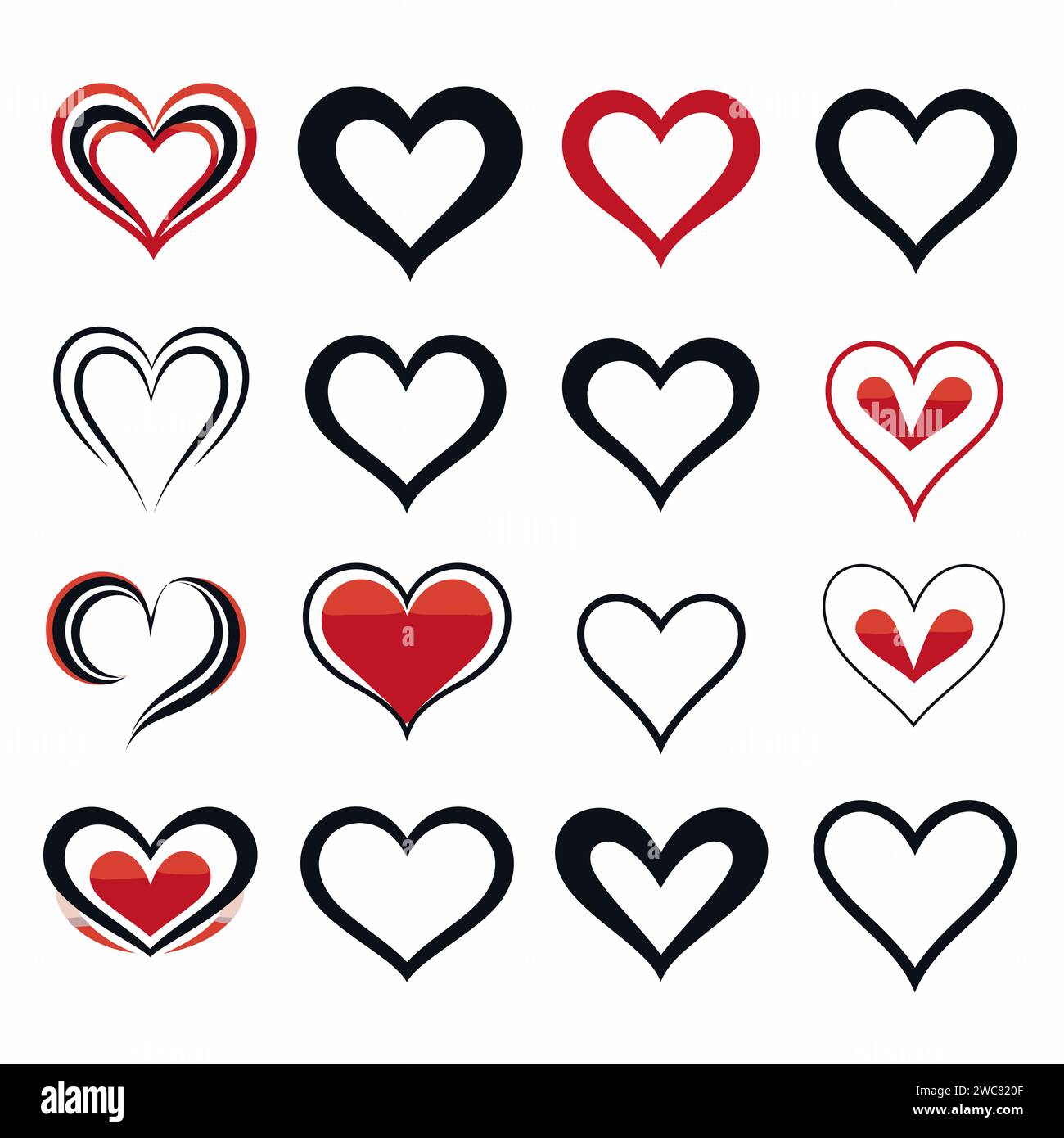 free vector heart collection set Stock Vector Image & Art - Alamy