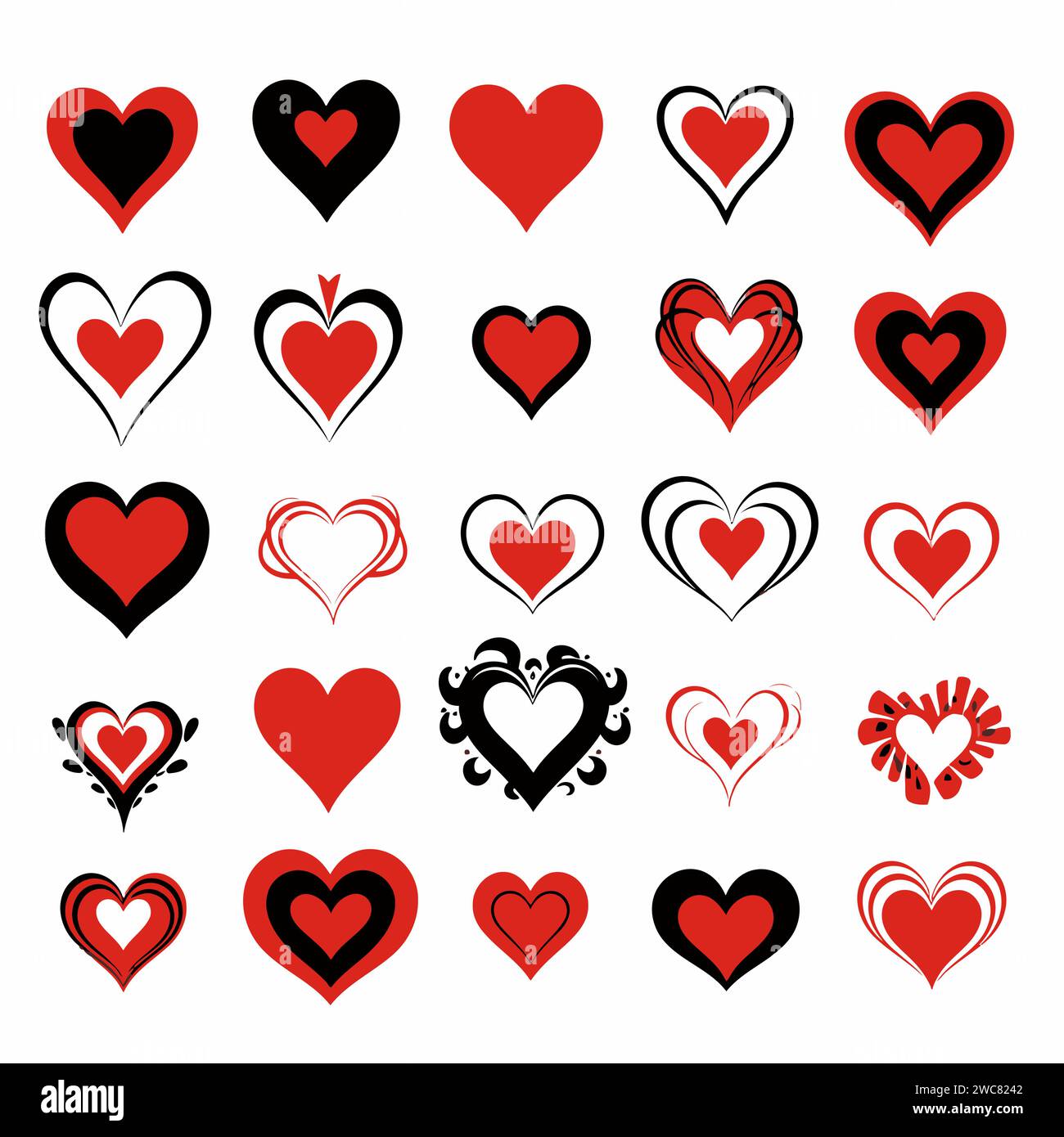 free vector heart collection set Stock Vector Image & Art - Alamy