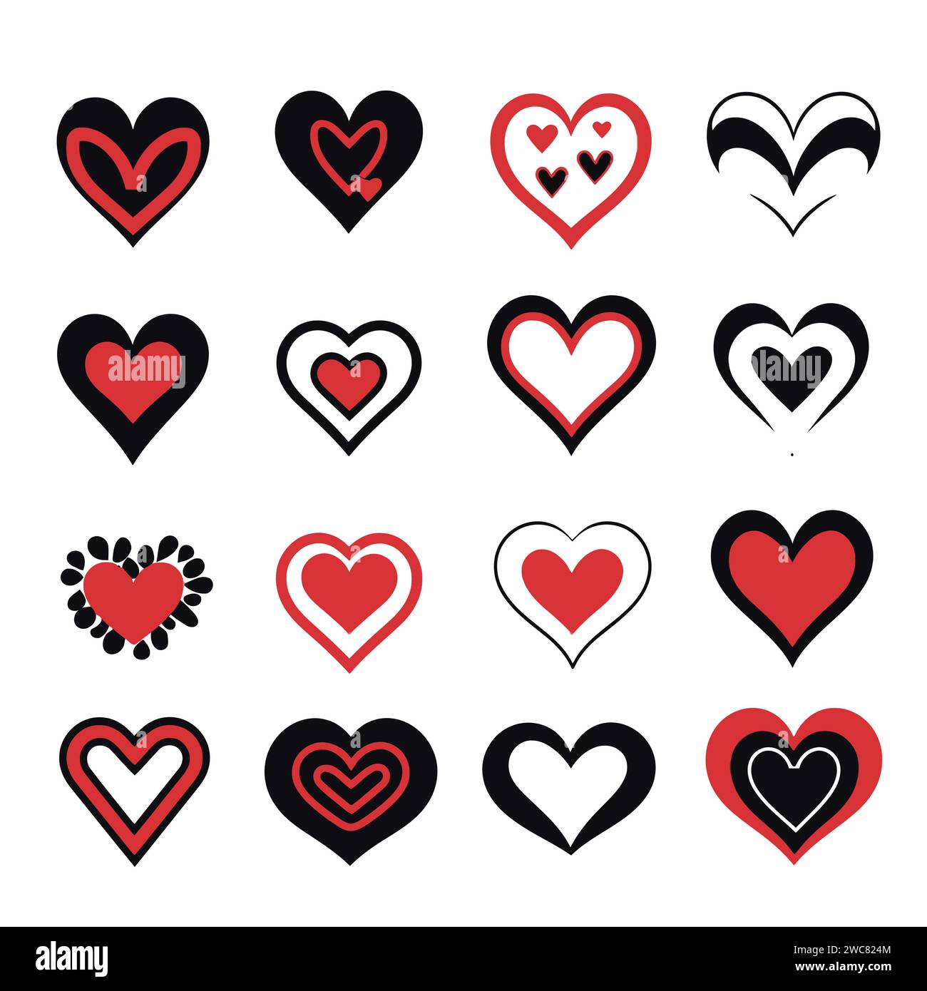 free vector heart collection set Stock Vector Image & Art - Alamy