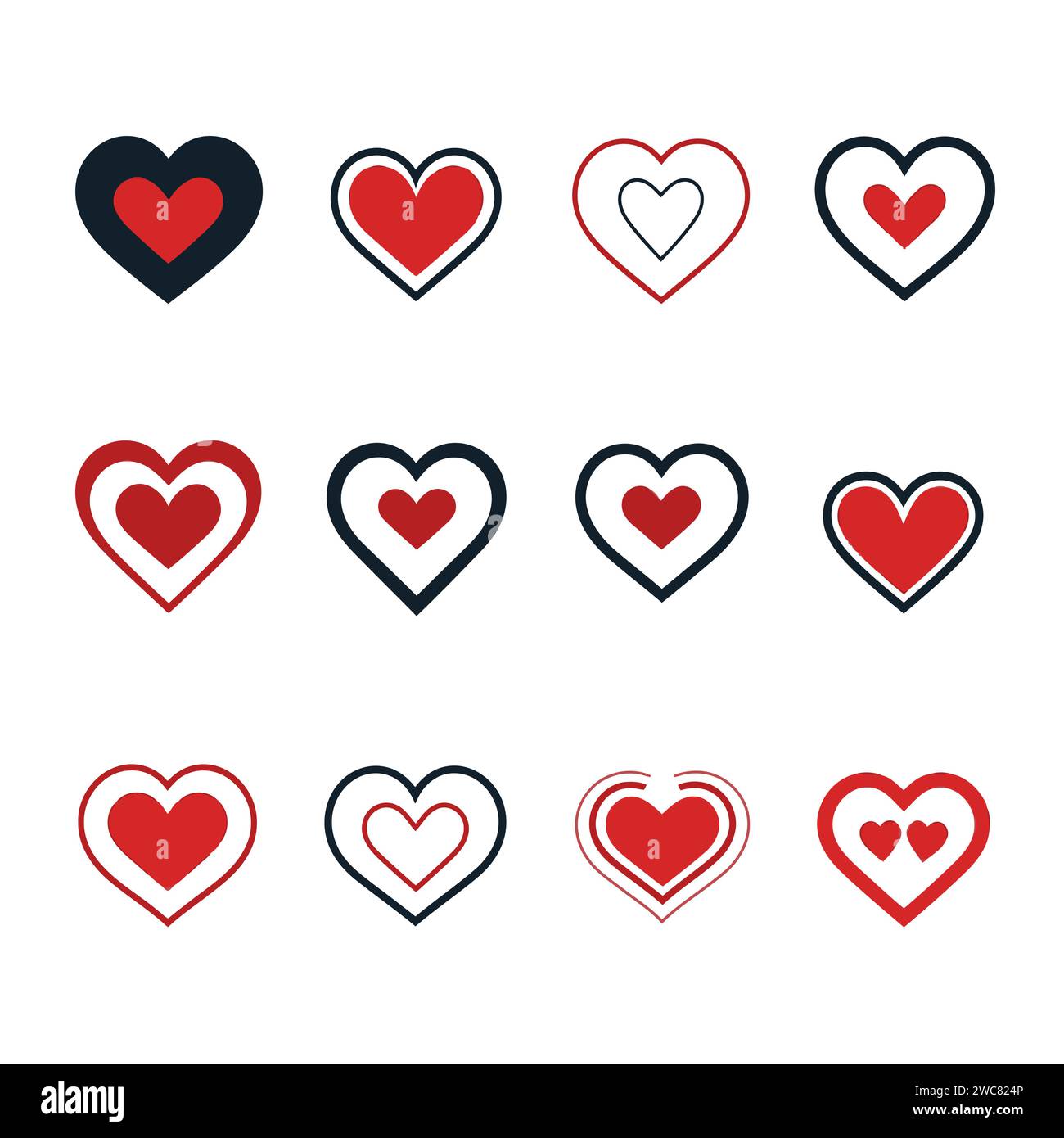 free vector heart collection set Stock Vector Image & Art - Alamy