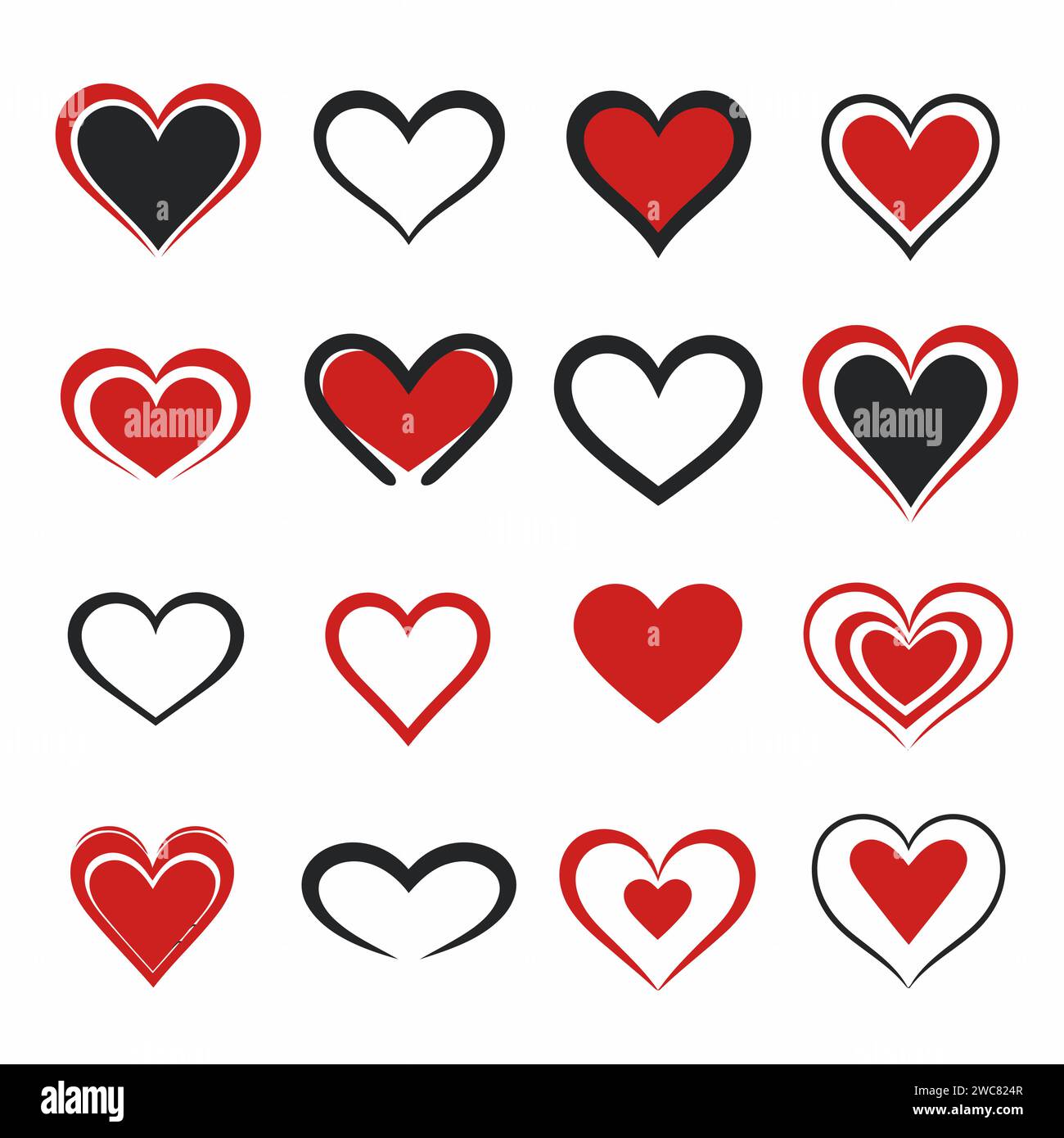 free vector heart collection set Stock Vector Image & Art - Alamy
