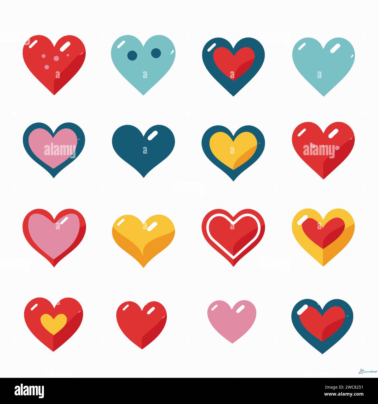 free vector heart collection set Stock Vector Image & Art - Alamy