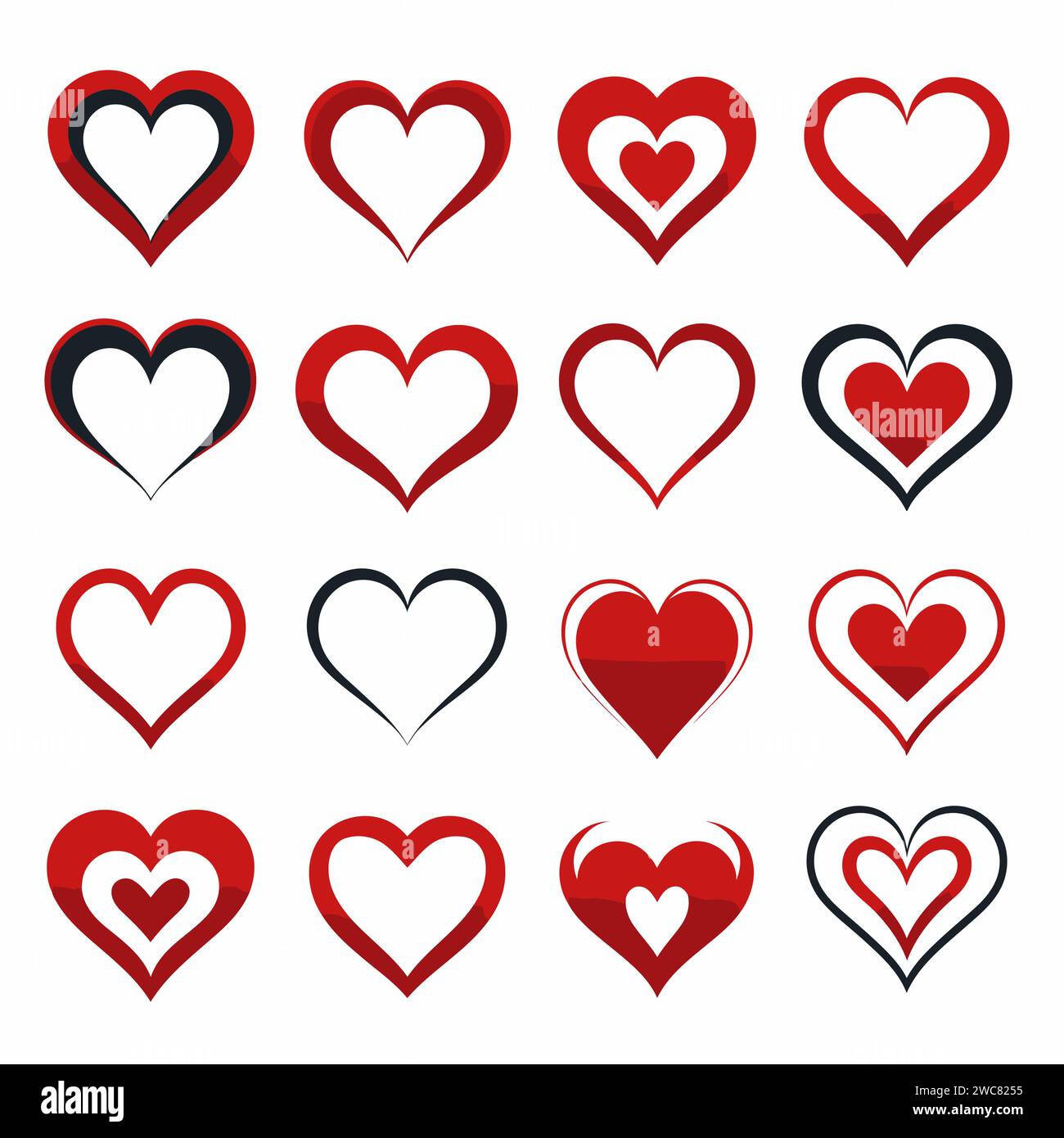 free vector heart collection set Stock Vector Image & Art - Alamy