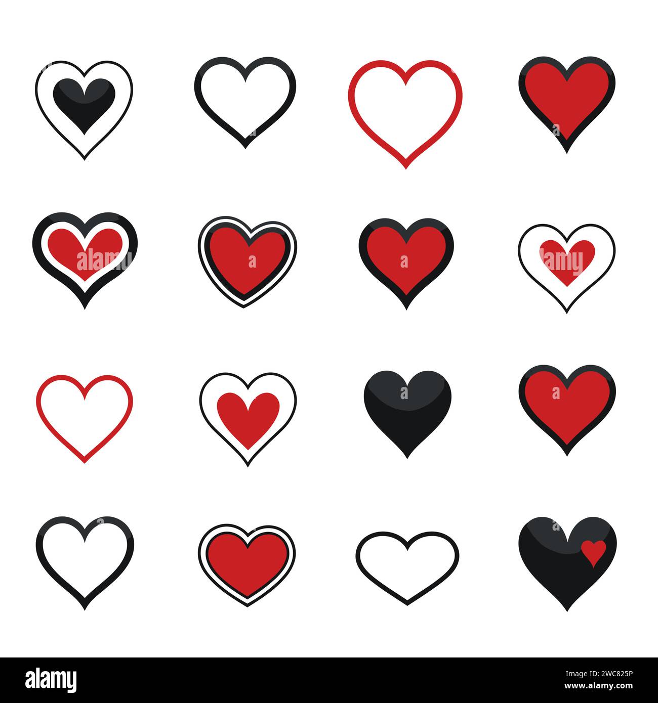 free vector heart collection set Stock Vector Image & Art - Alamy