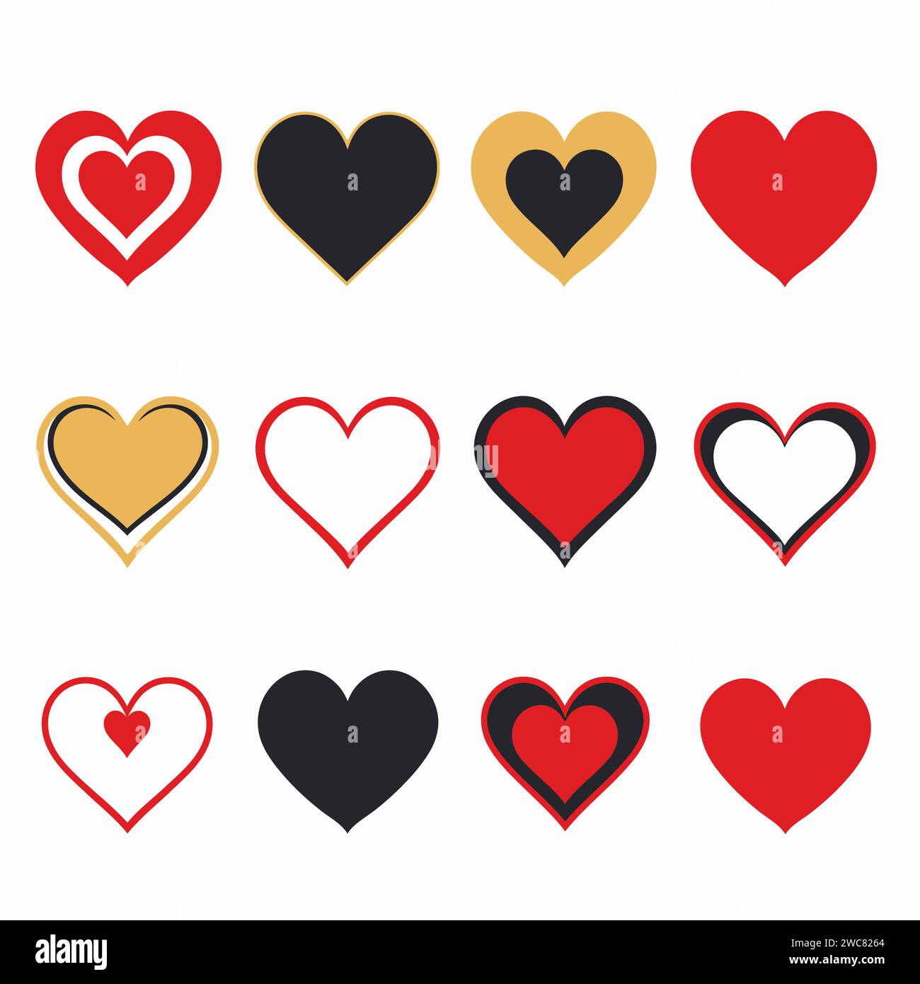 free vector heart collection set Stock Vector Image & Art - Alamy