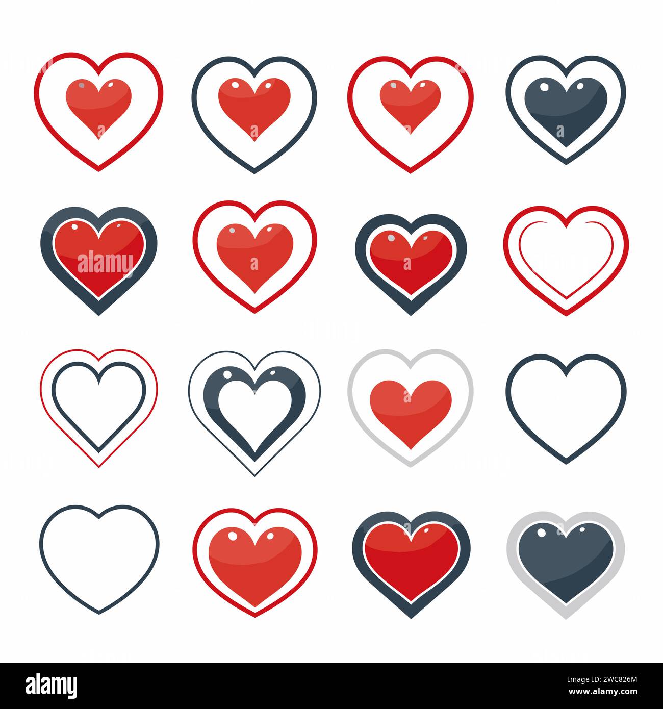 free vector heart collection set Stock Vector Image & Art - Alamy