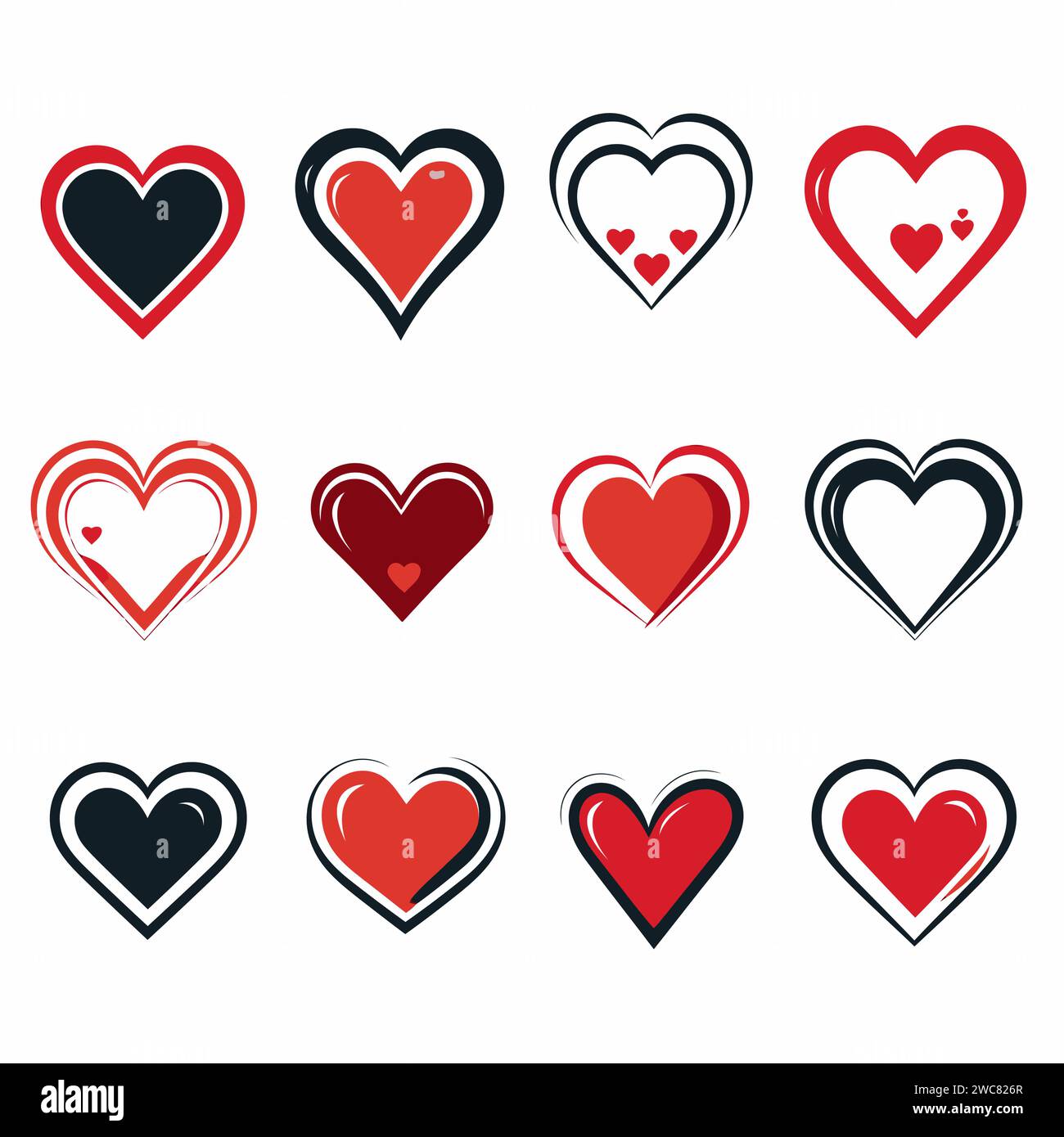 free vector heart collection set Stock Vector Image & Art - Alamy