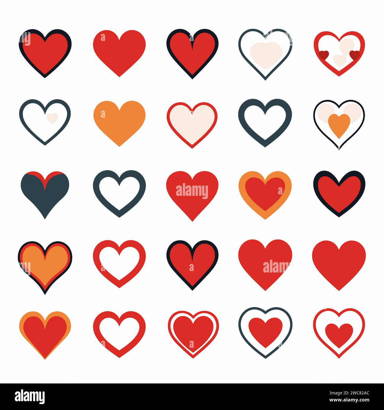 free vector heart collection set Stock Vector Image & Art - Alamy