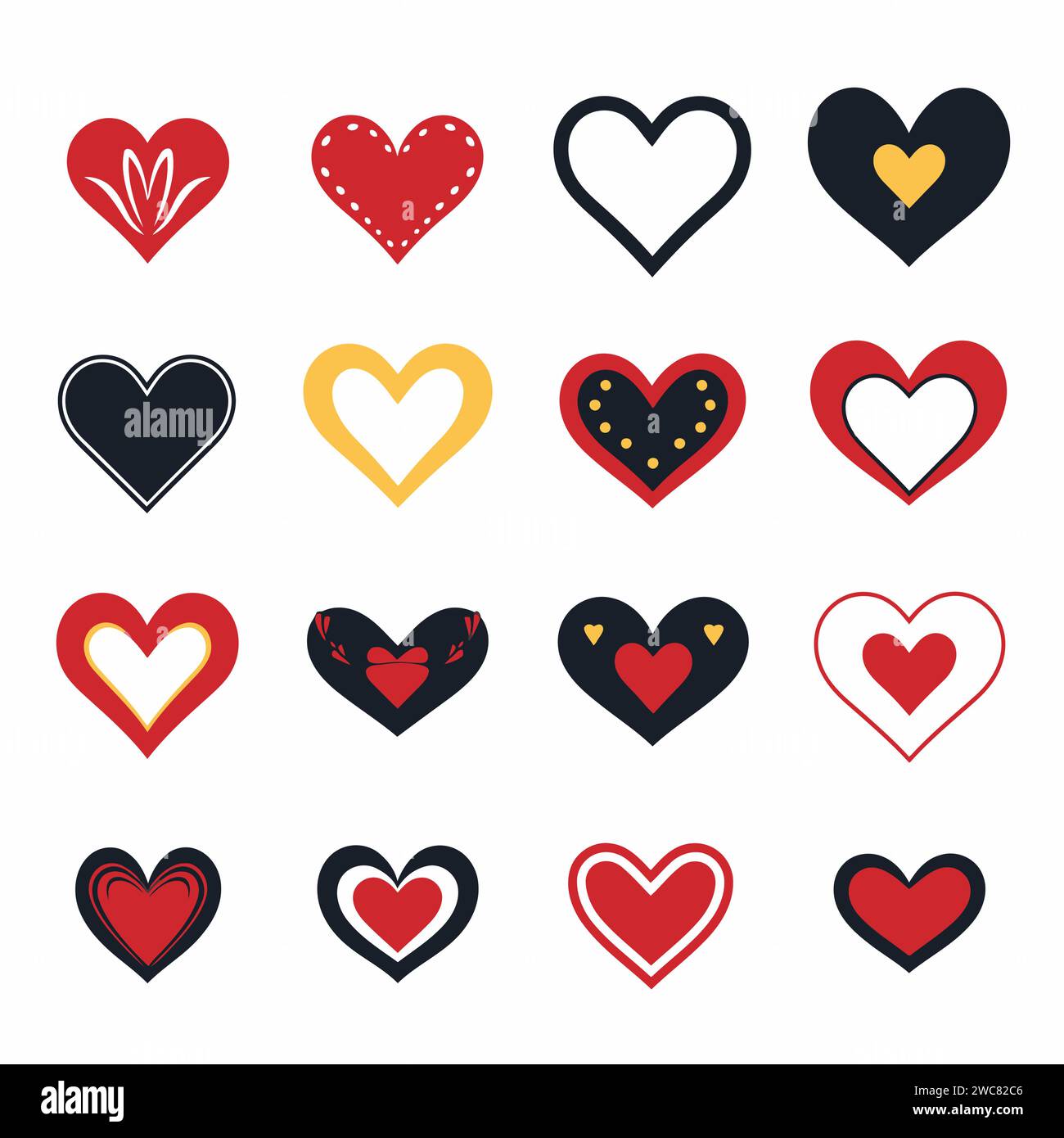 free vector heart collection set Stock Vector Image & Art - Alamy