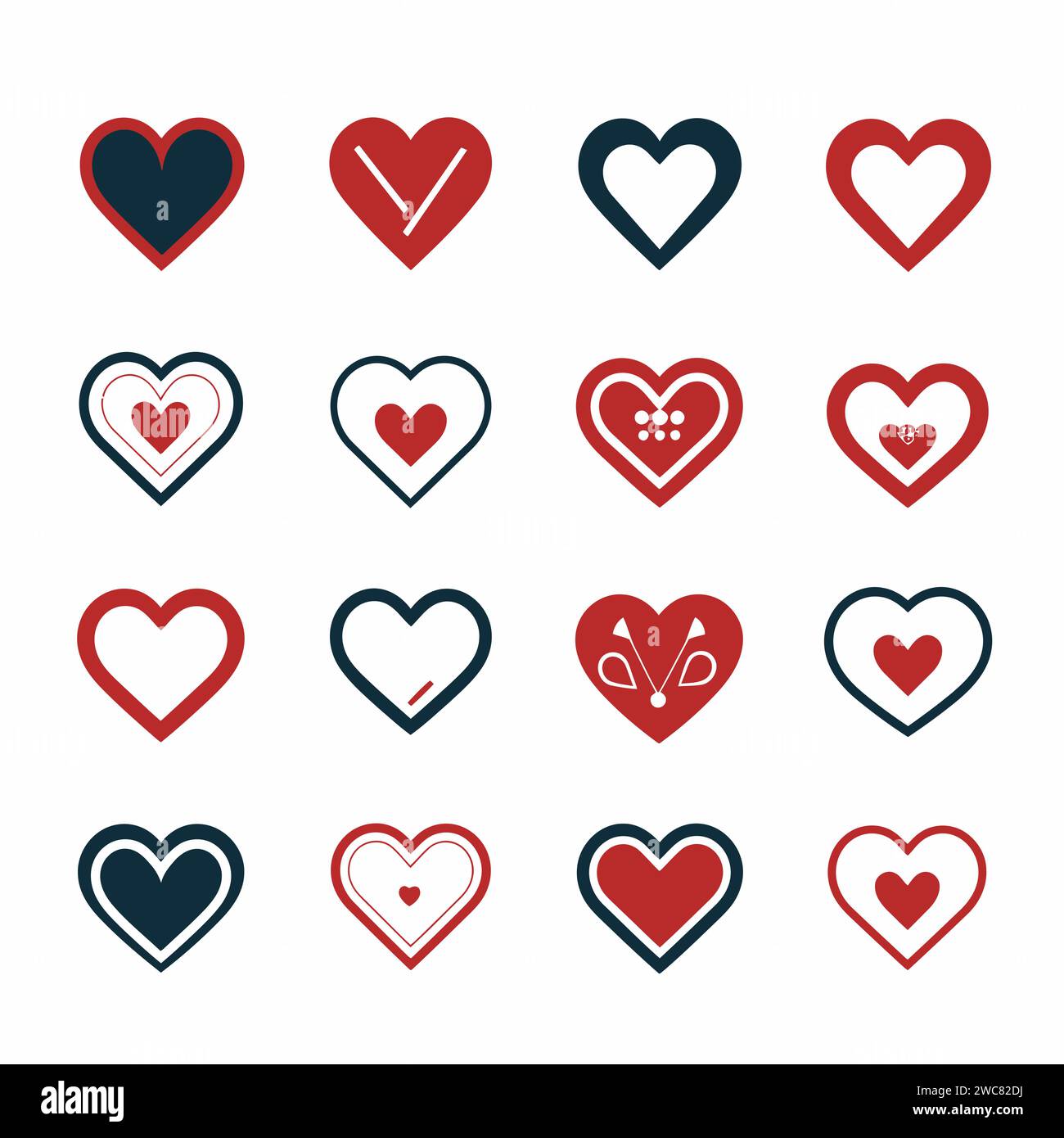 free vector heart collection set Stock Vector Image & Art - Alamy