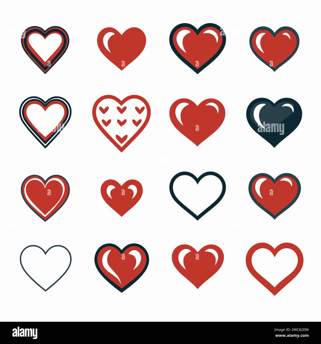 free vector heart collection set Stock Vector Image & Art - Alamy