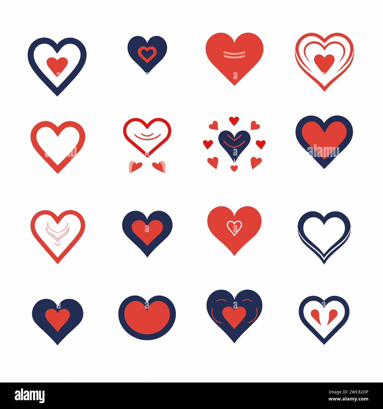 free vector heart collection set Stock Vector Image & Art - Alamy