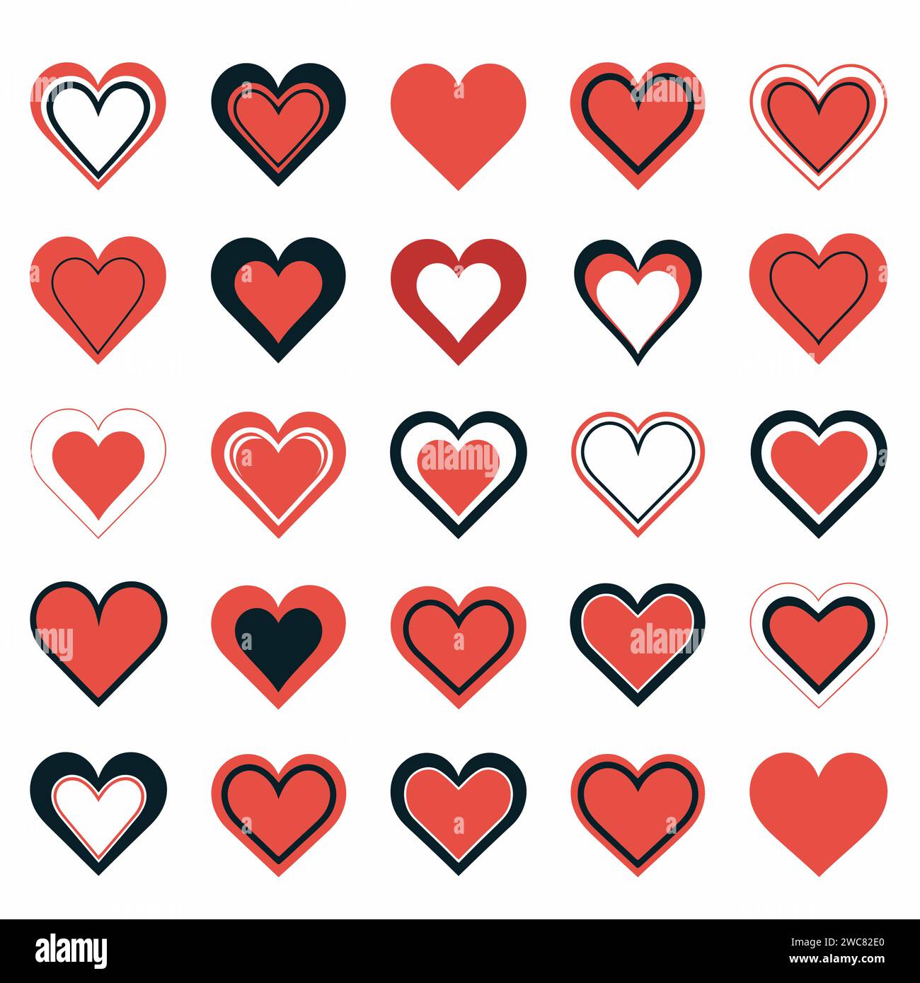 free vector heart collection set Stock Vector Image & Art - Alamy