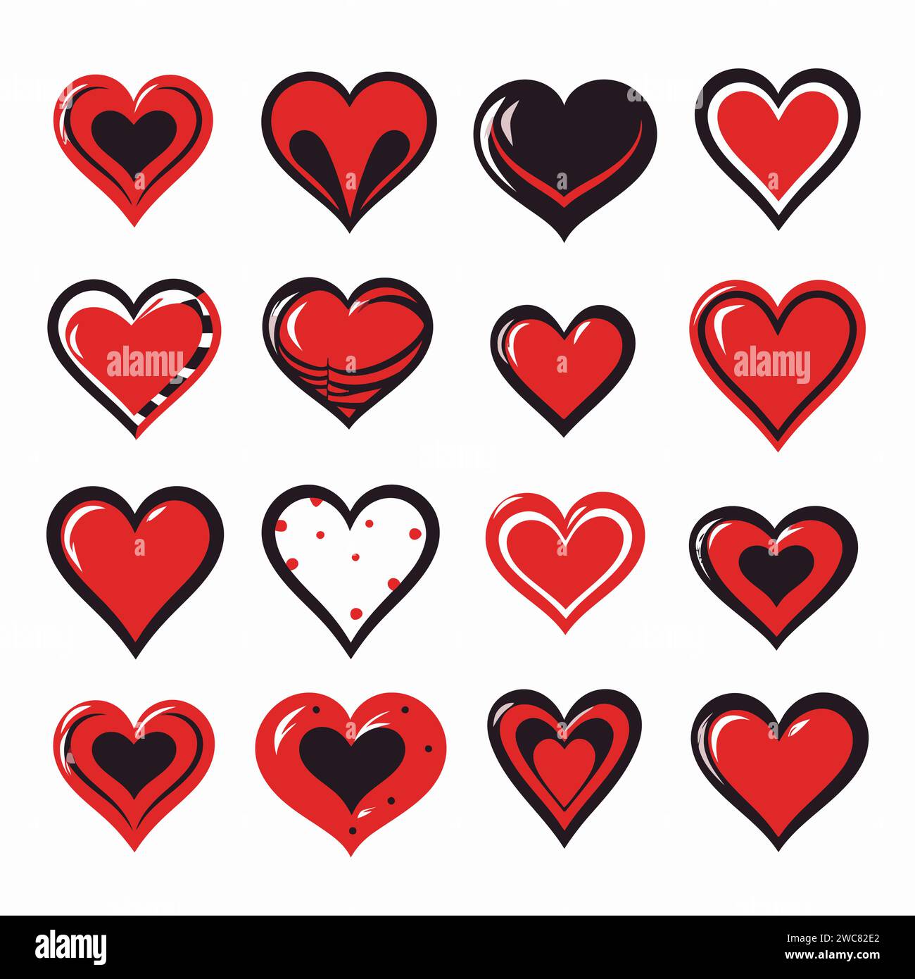 free vector heart collection set Stock Vector Image & Art - Alamy