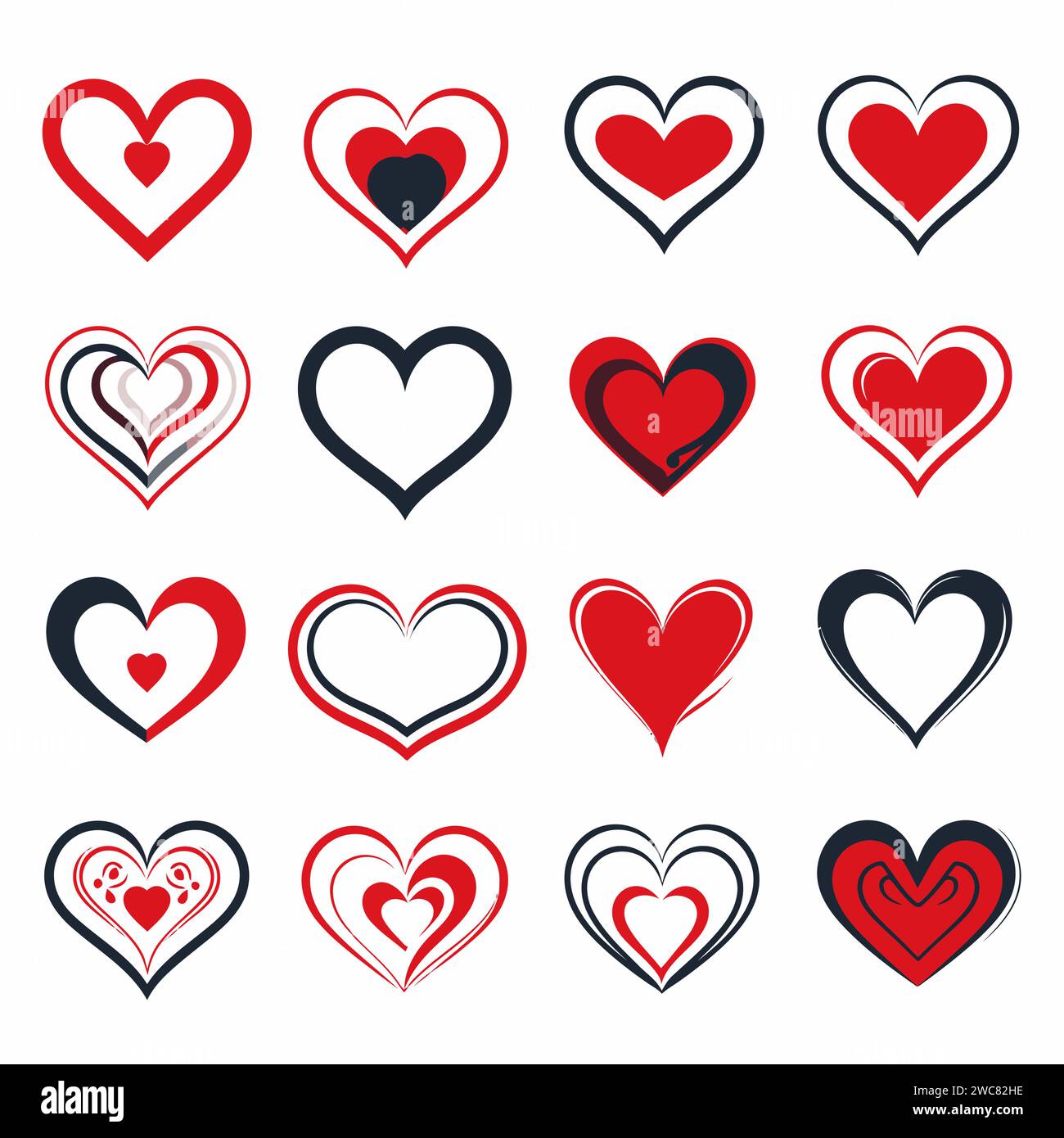 free vector heart collection set Stock Vector Image & Art - Alamy