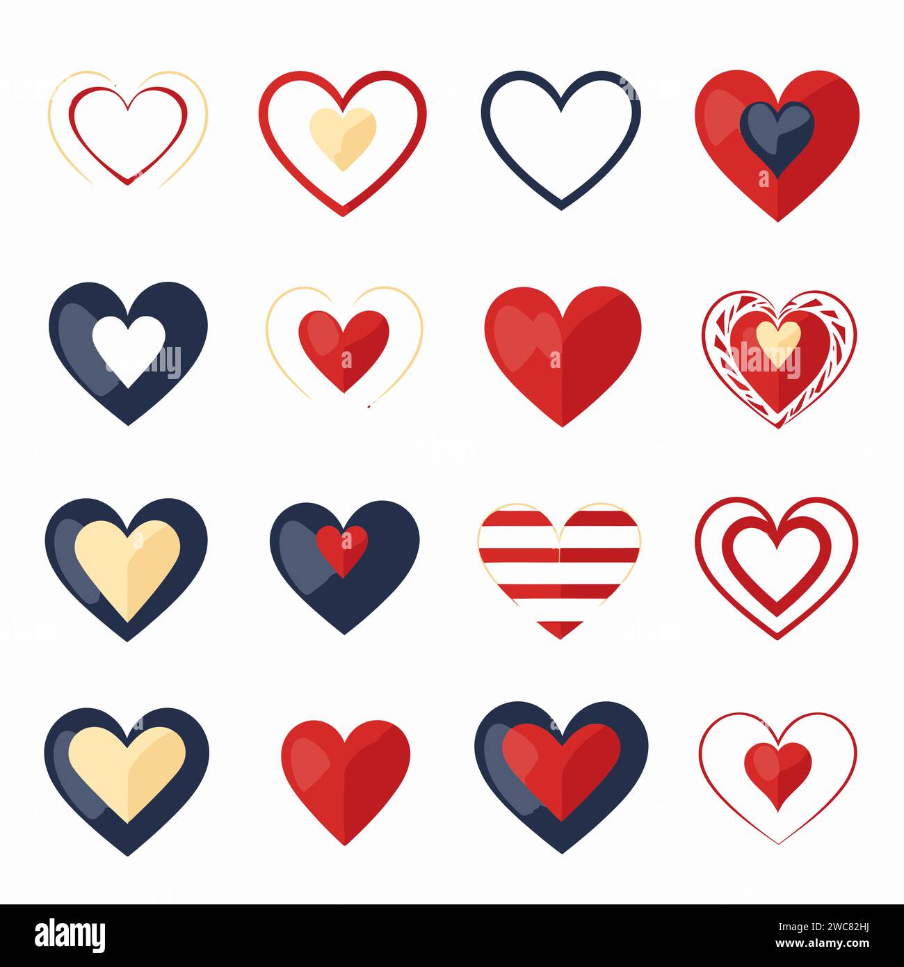 free vector heart collection set Stock Vector Image & Art - Alamy