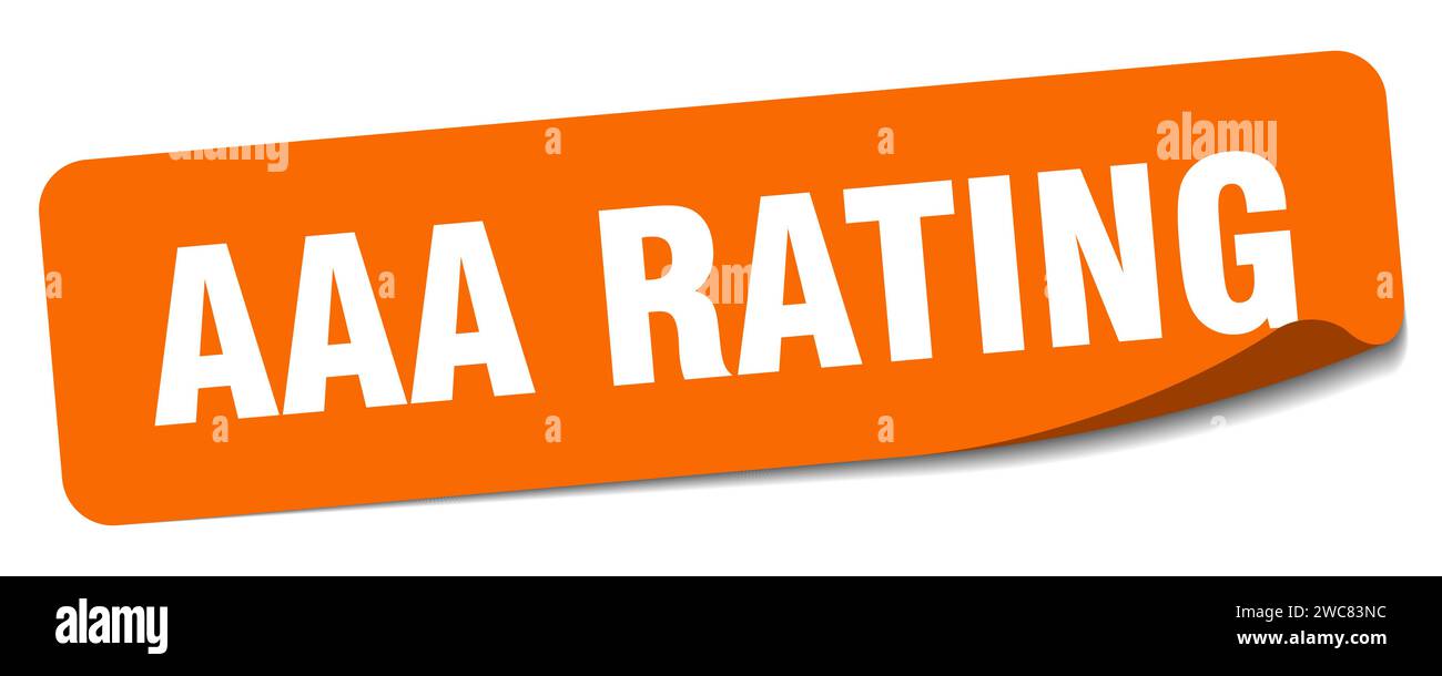 aaa rating sticker. aaa rating rectangular label isolated on white ...