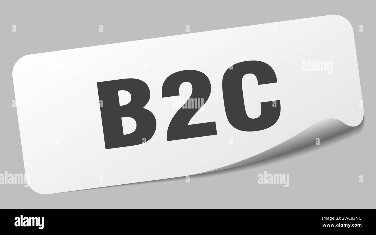 b2c sticker. b2c rectangular label isolated on white background Stock ...