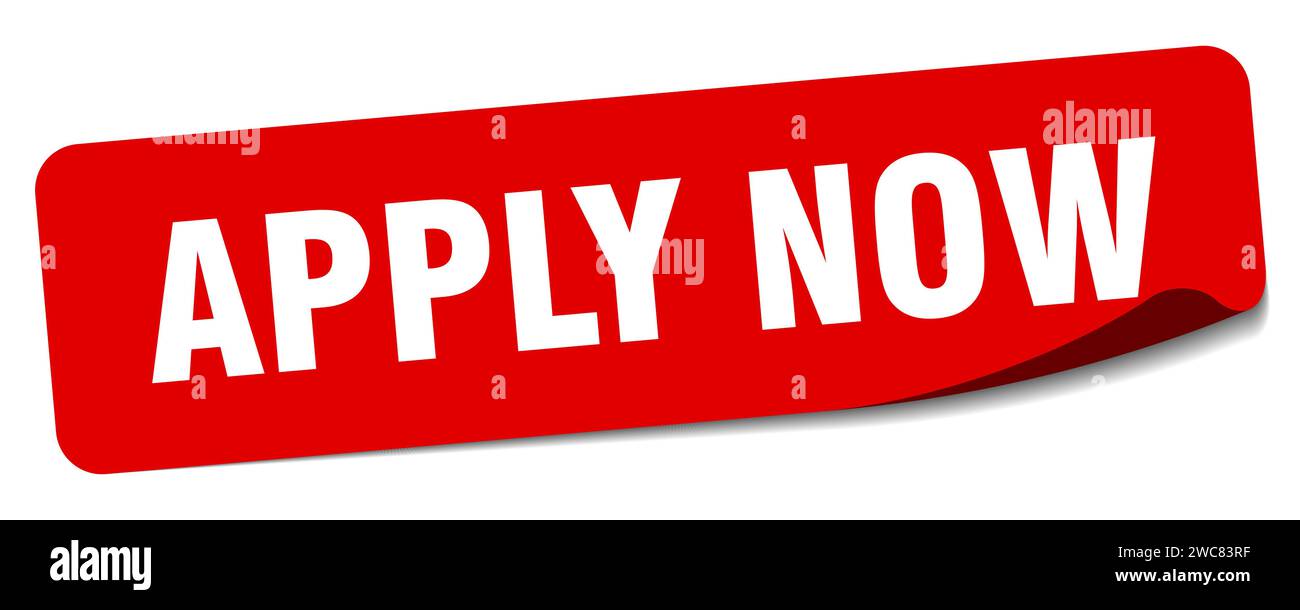 apply now sticker. apply now rectangular label isolated on white ...