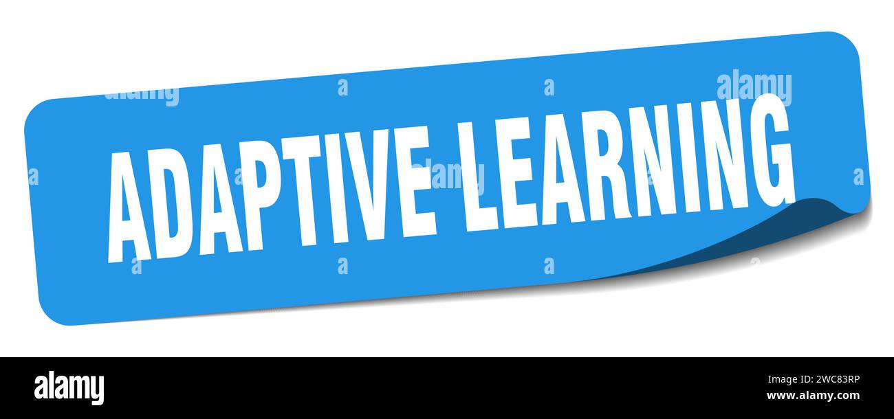 adaptive learning sticker. adaptive learning rectangular label isolated ...