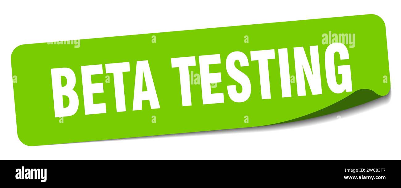 beta testing sticker. beta testing rectangular label isolated on white ...