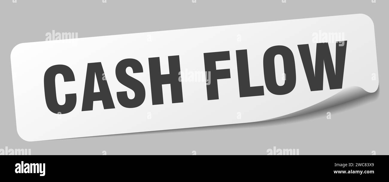cash flow sticker. cash flow rectangular label isolated on white ...