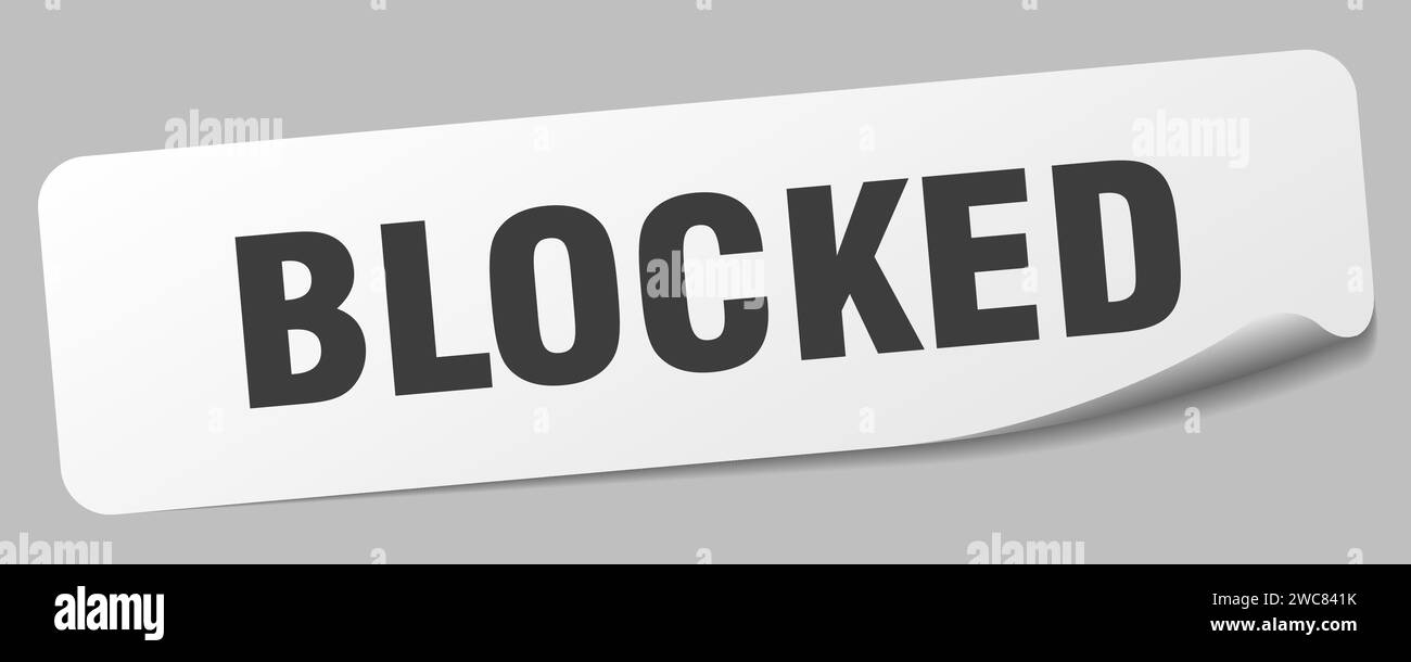 blocked sticker. blocked rectangular label isolated on white background ...