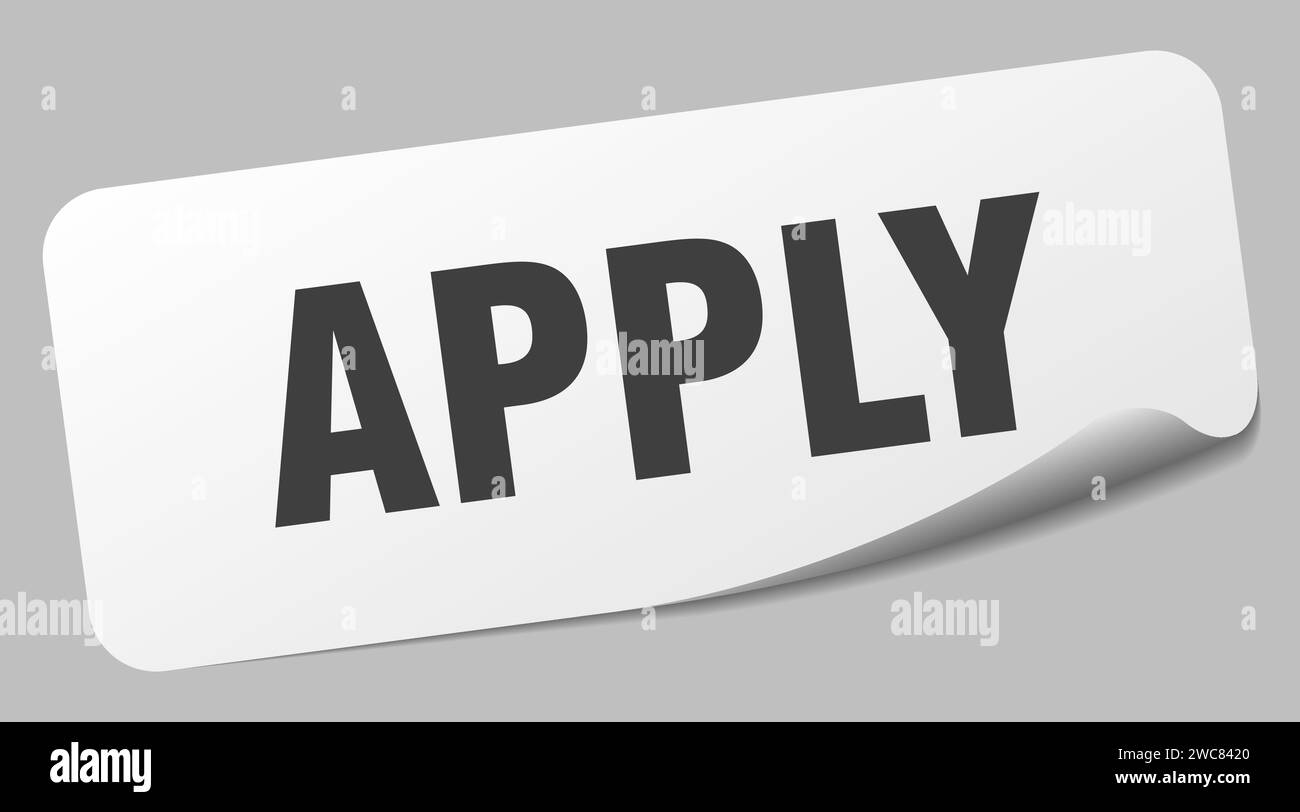 apply sticker. apply rectangular label isolated on white background ...