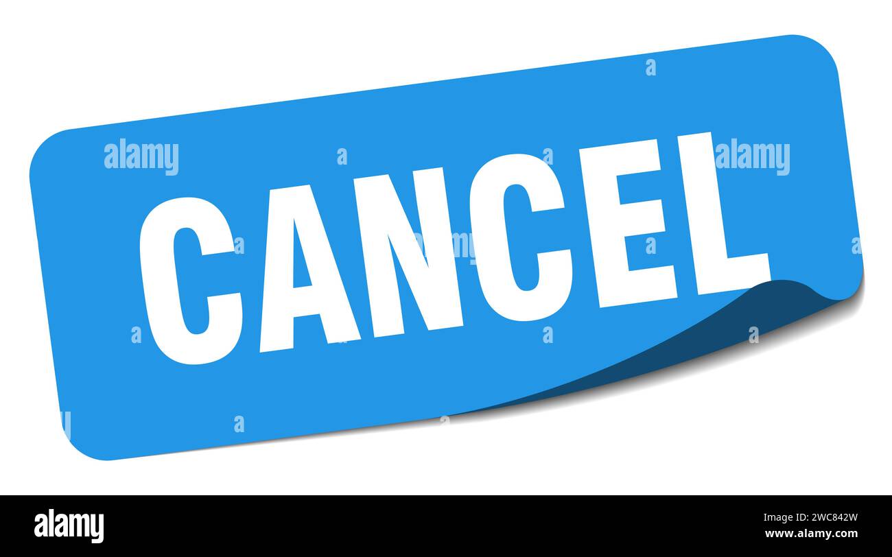 cancel sticker. cancel rectangular label isolated on white background ...