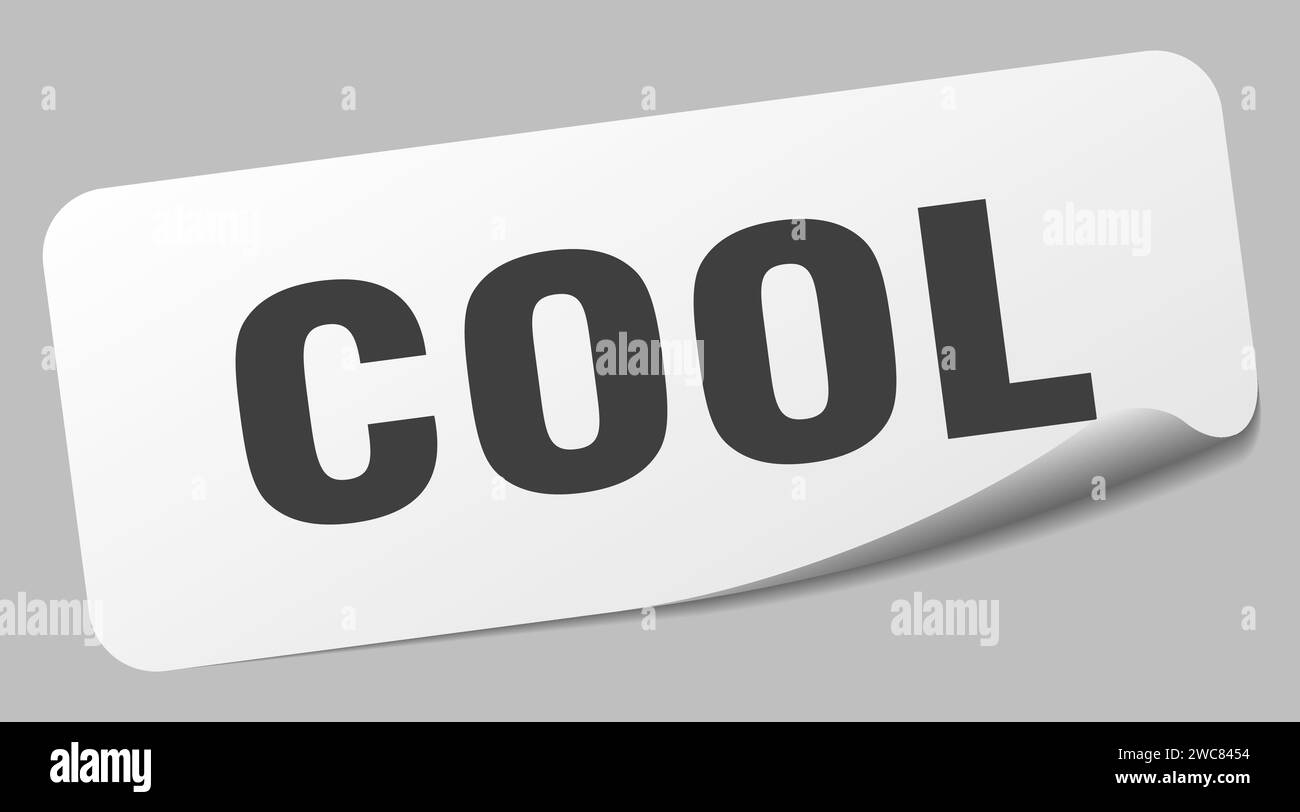 cool sticker. cool rectangular label isolated on white background Stock ...