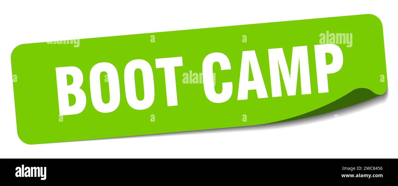 boot camp sticker. boot camp rectangular label isolated on white ...