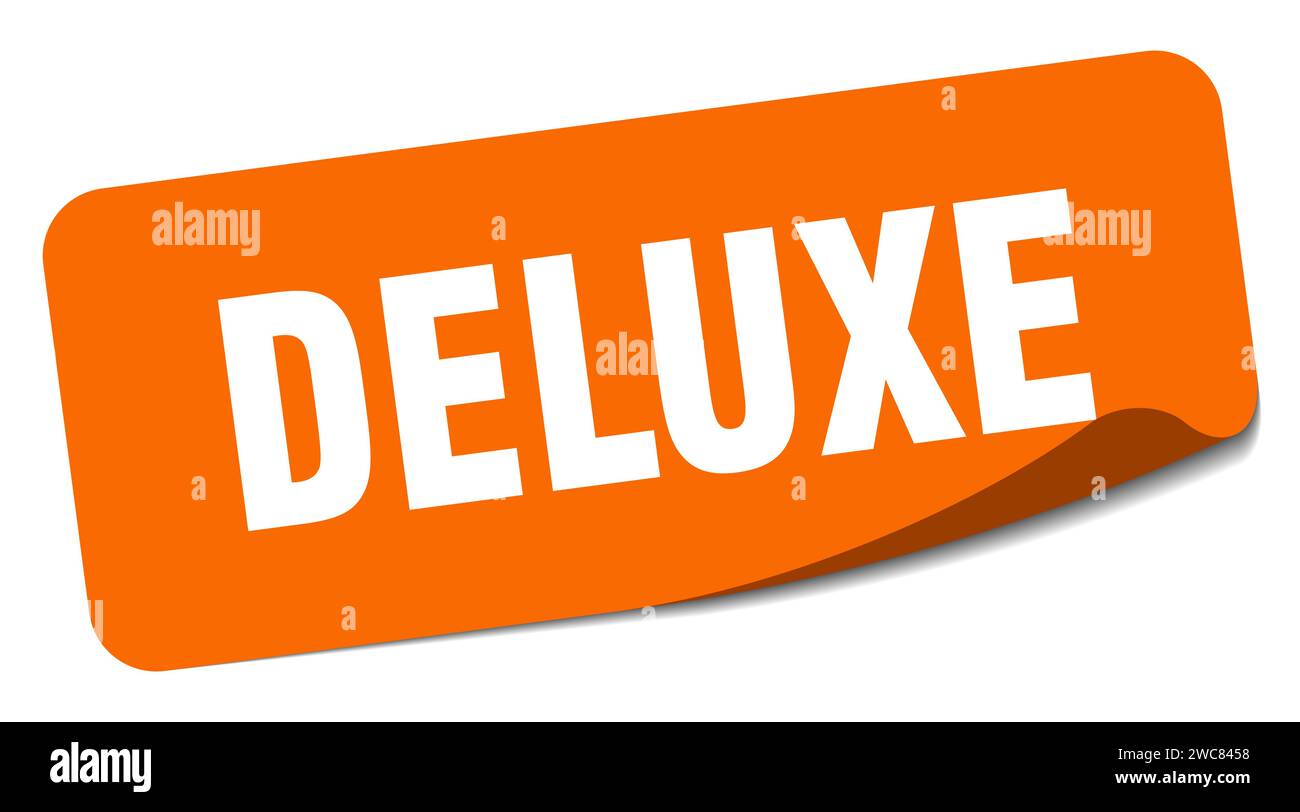 deluxe sticker. deluxe rectangular label isolated on white background ...