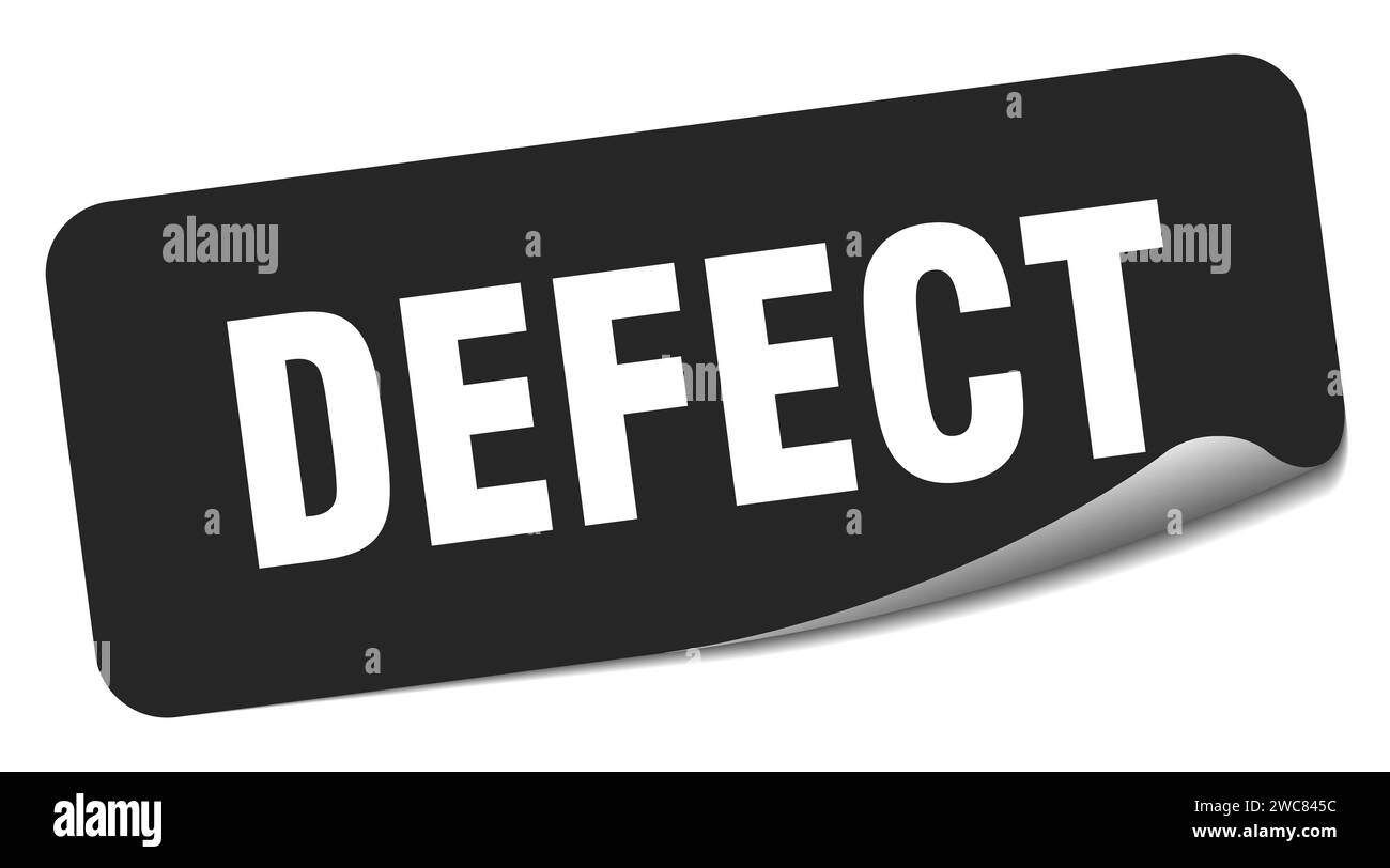defect sticker. defect rectangular label isolated on white background ...